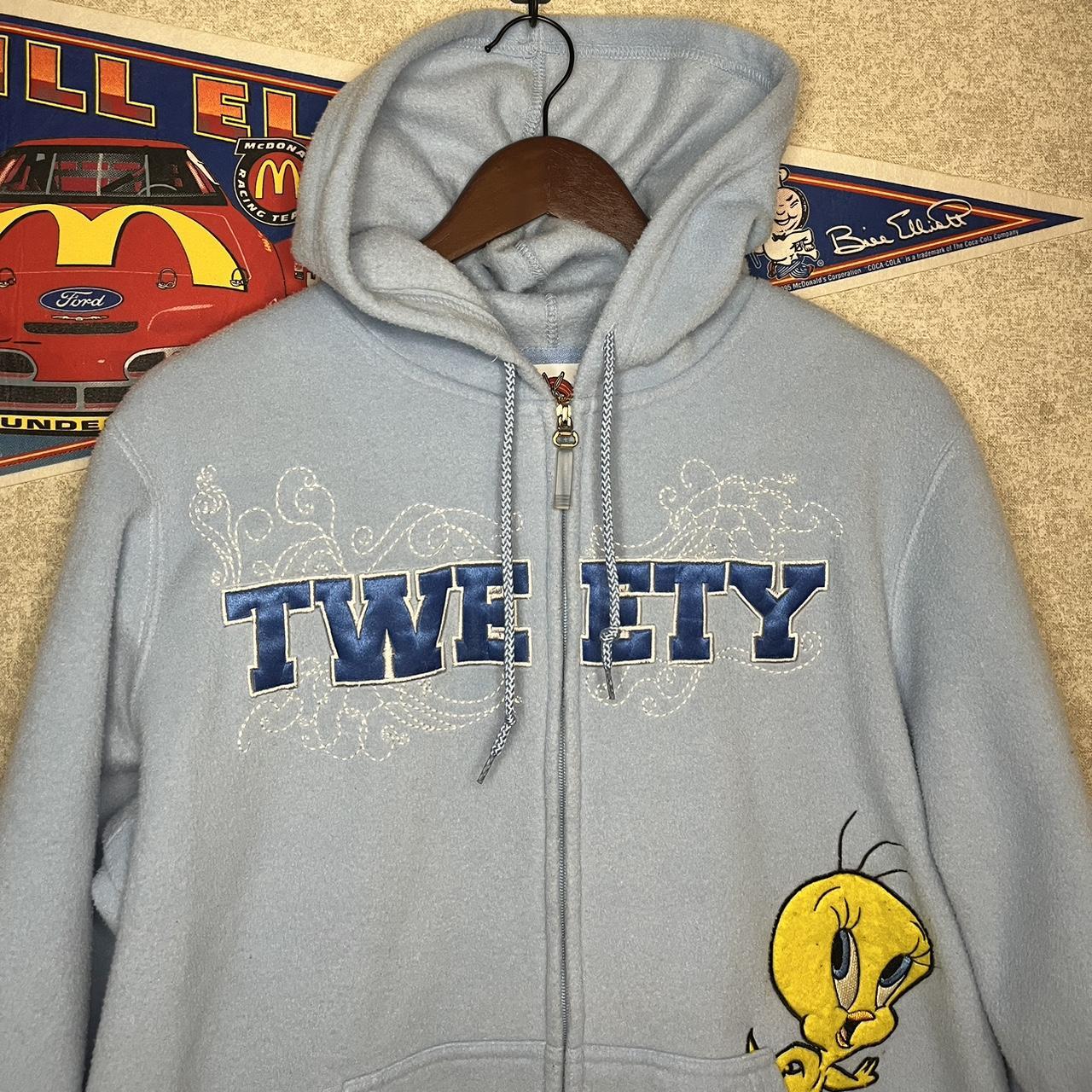 Vintage 1990s Looney Tunes Tweety Bird Zip Up Jacket... - Depop