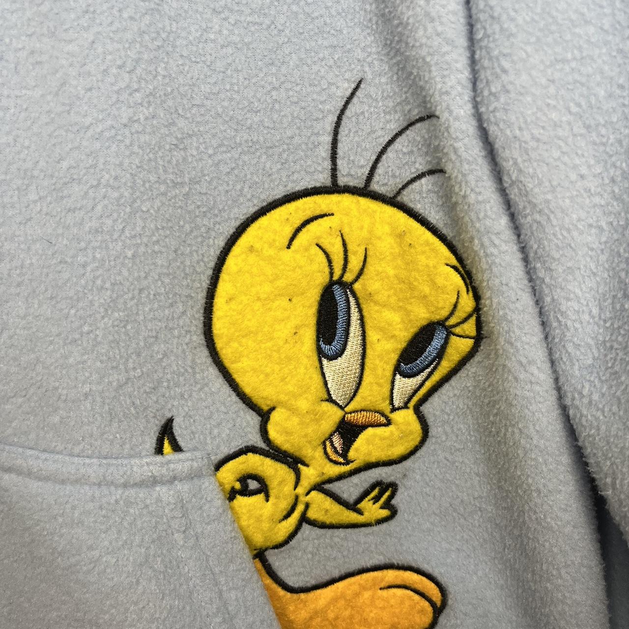 Vintage 1990s Looney Tunes Tweety Bird Zip Up Jacket... - Depop