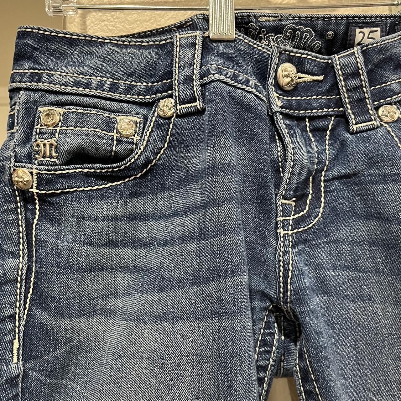 Miss Me low rise, slight flare jeans 25”... - Depop