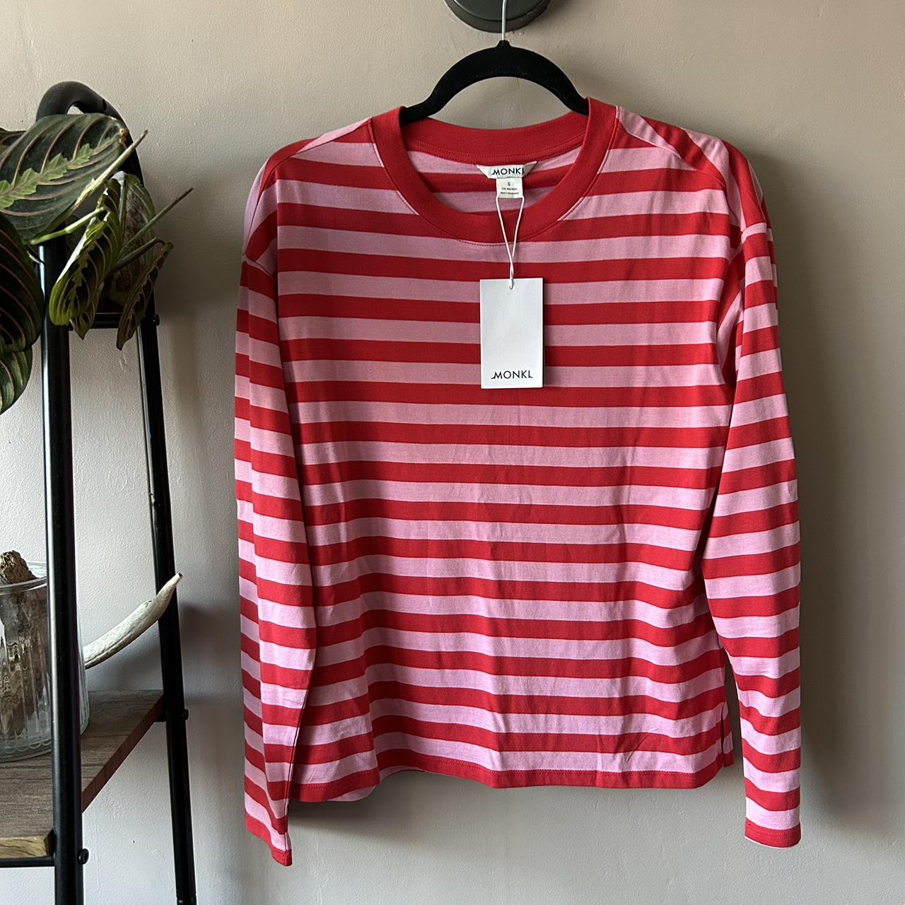 Monki striped long sleeve t-shirt brand new with... - Depop