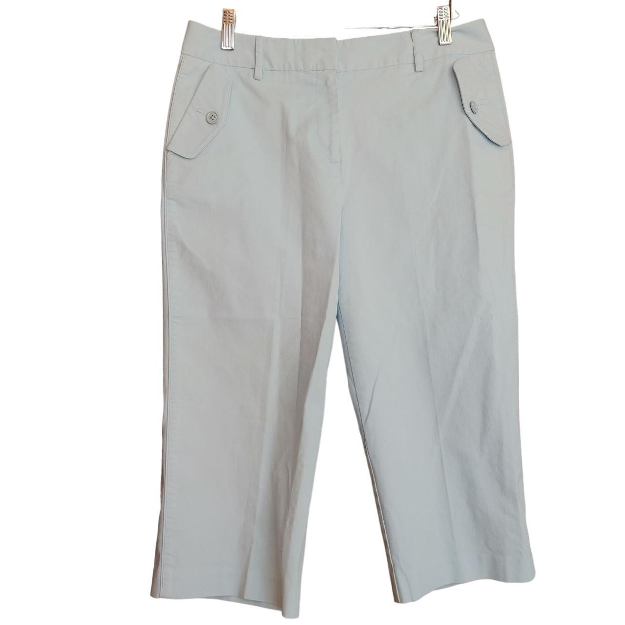 Talbot's Petite Women's Stretch Light Blue Capri... - Depop