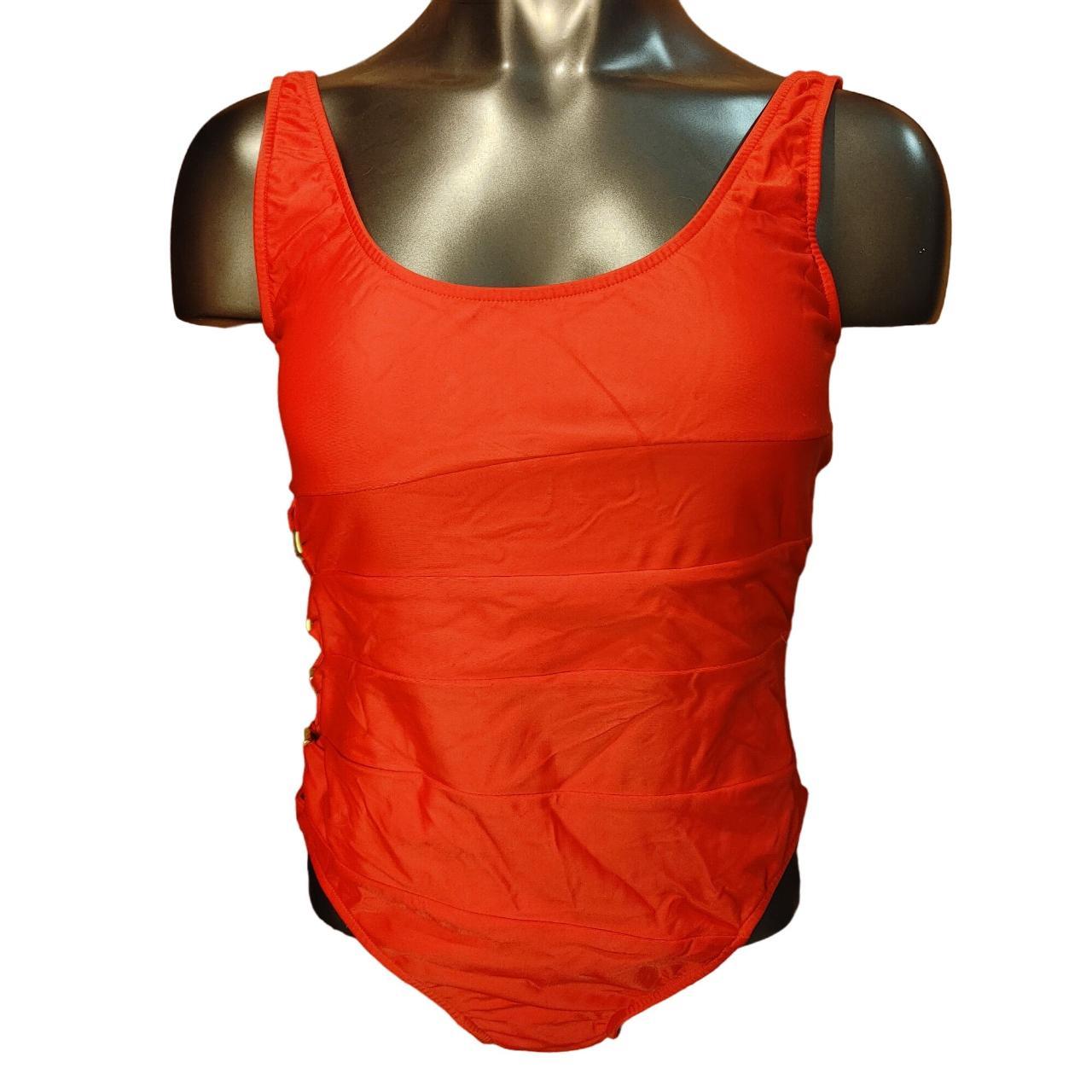 Venus Women's Red Cutout Back Tank Swimsuit Top... - Depop
