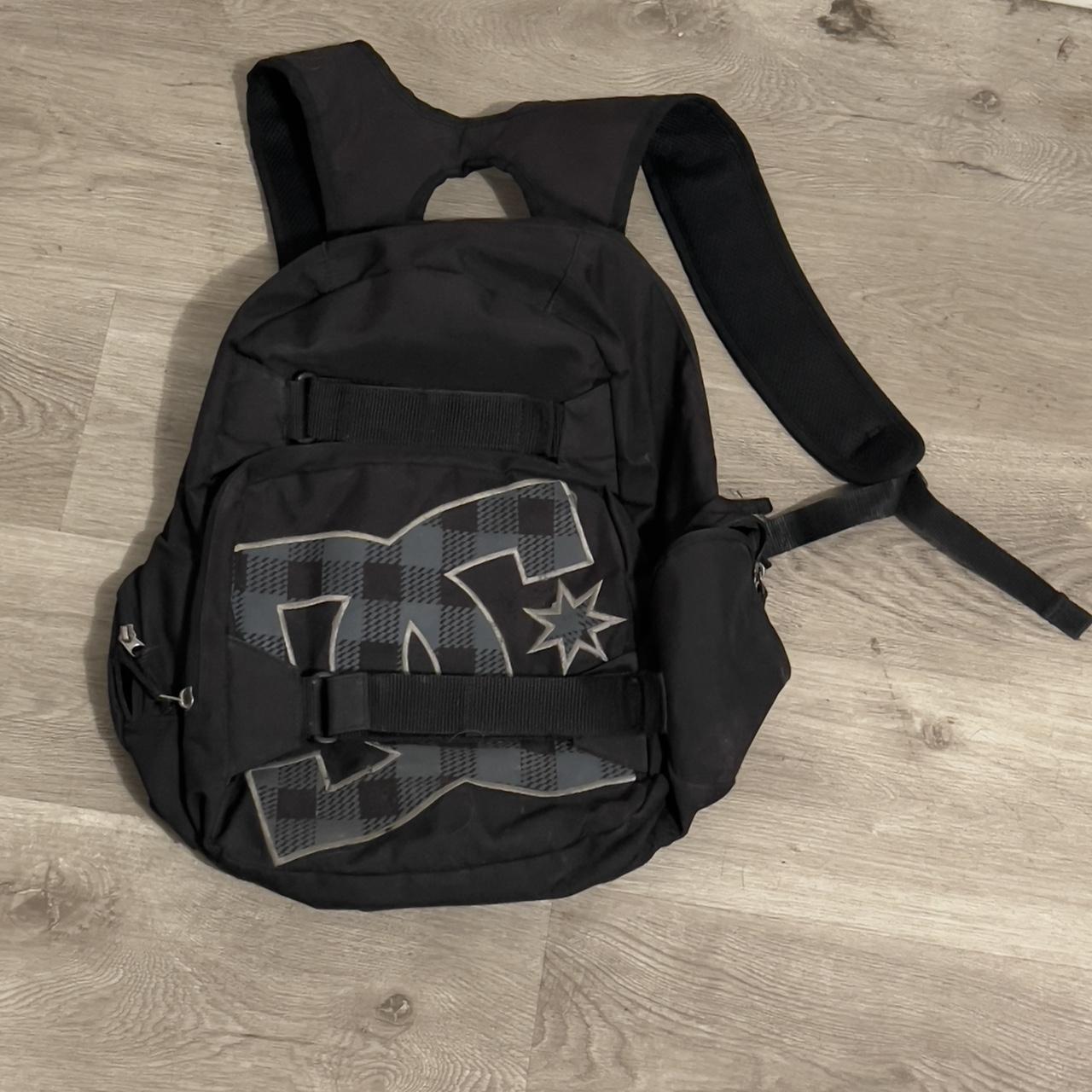 Black & grey DC Shoes backpack it’s super sick #skater - Depop