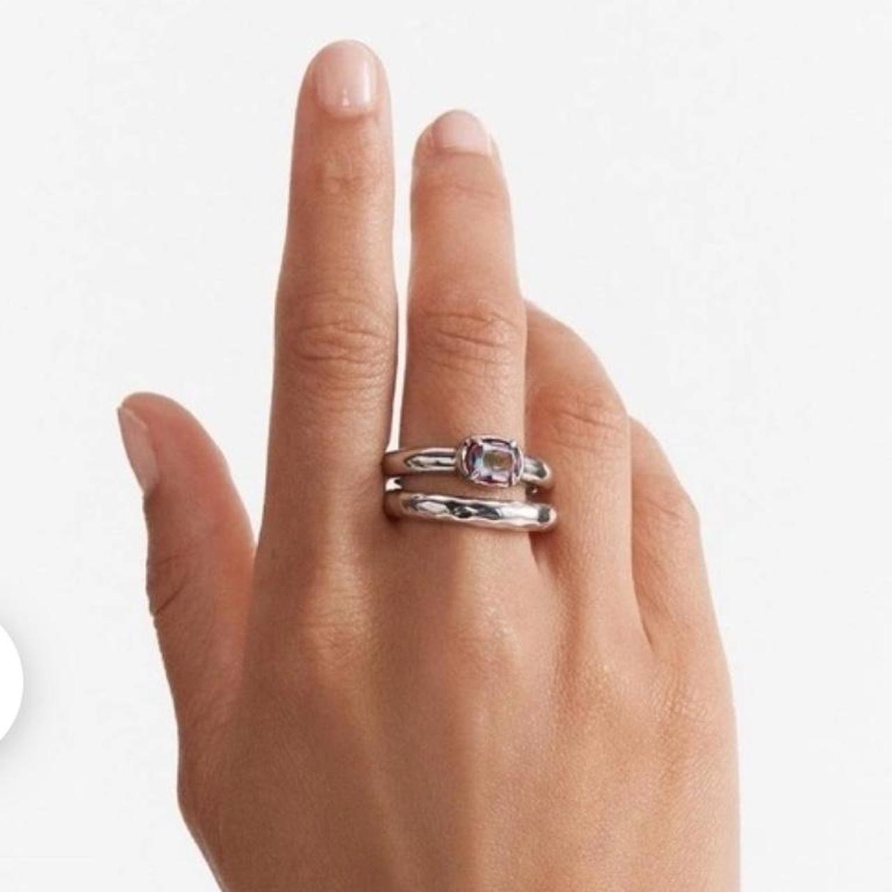 Mimco Reflective Ring Set in Electric Pink BNWT •... - Depop