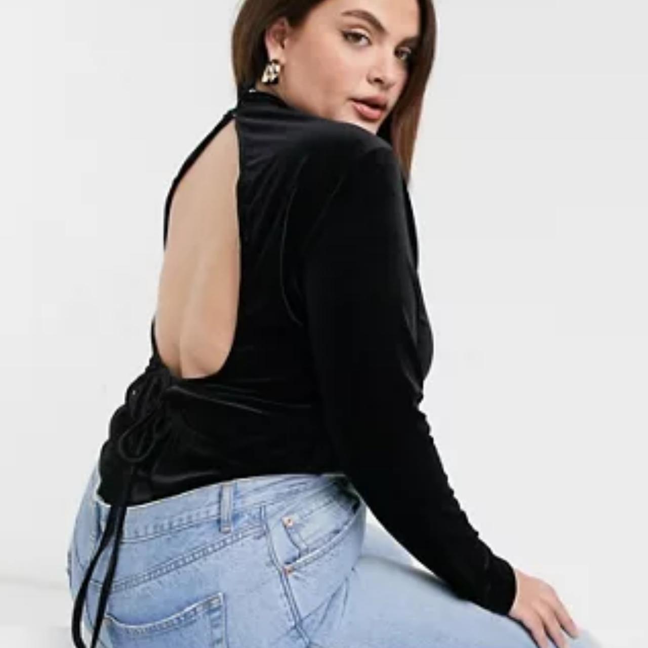 Glamorous Curve high neck backless bodysuit in... - Depop