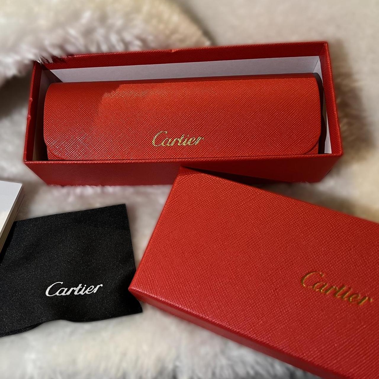 Cartier Mens Brown And White Sunglasses Depop