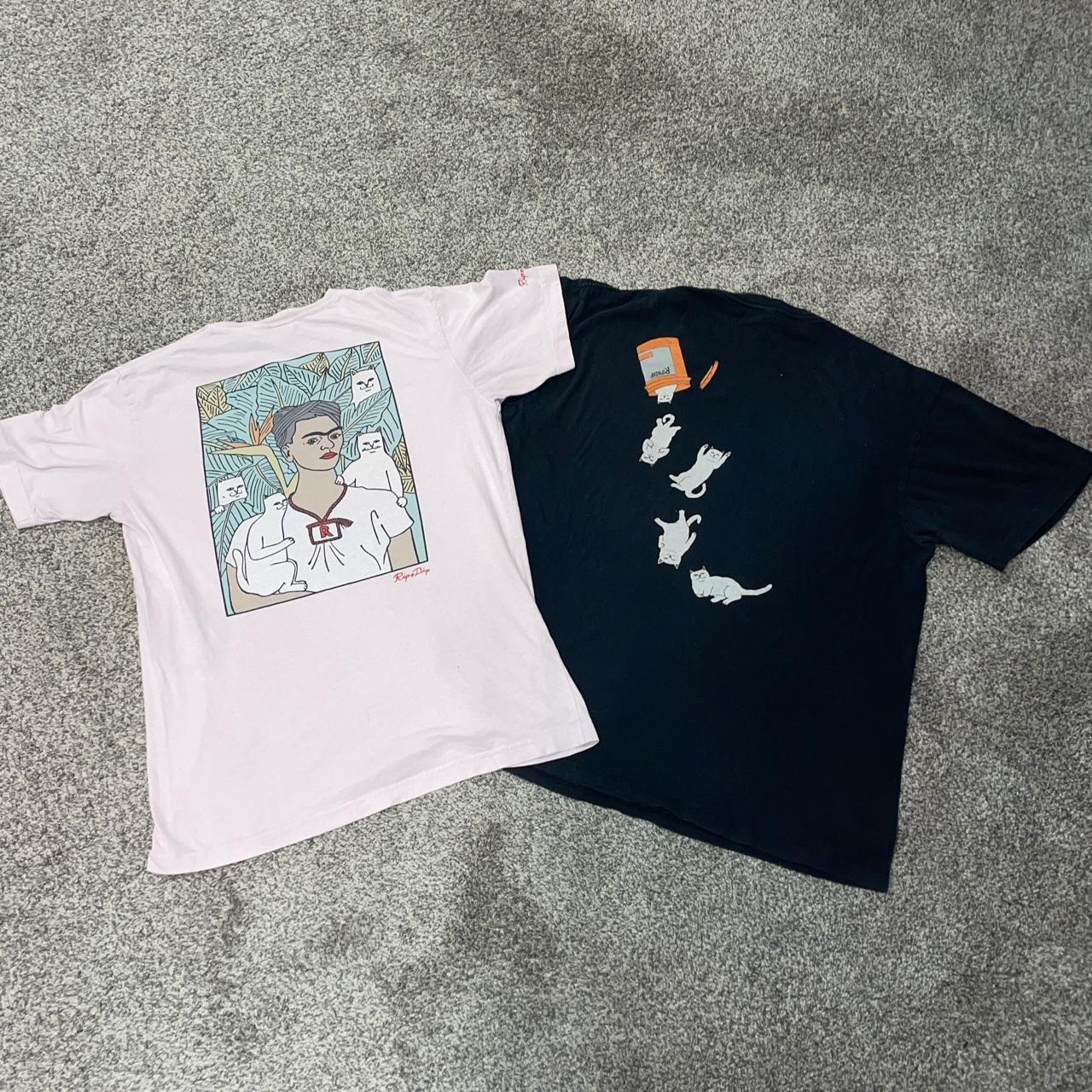 Rip N Dip Shirt Bundle 🛹 🐱 Pink is a L Black is a... - Depop