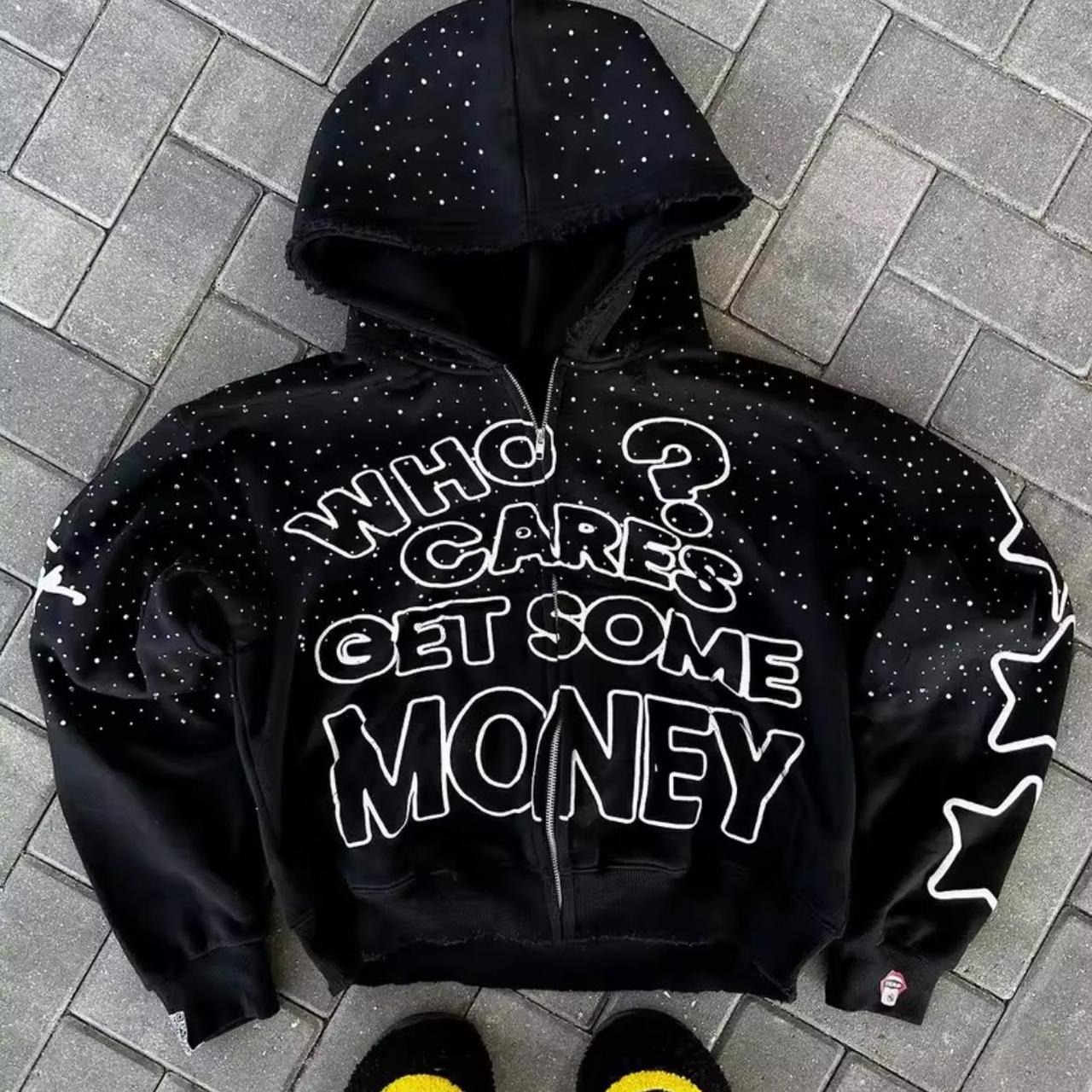 Black & multi-coloured streetwear tracksuit... | Depop