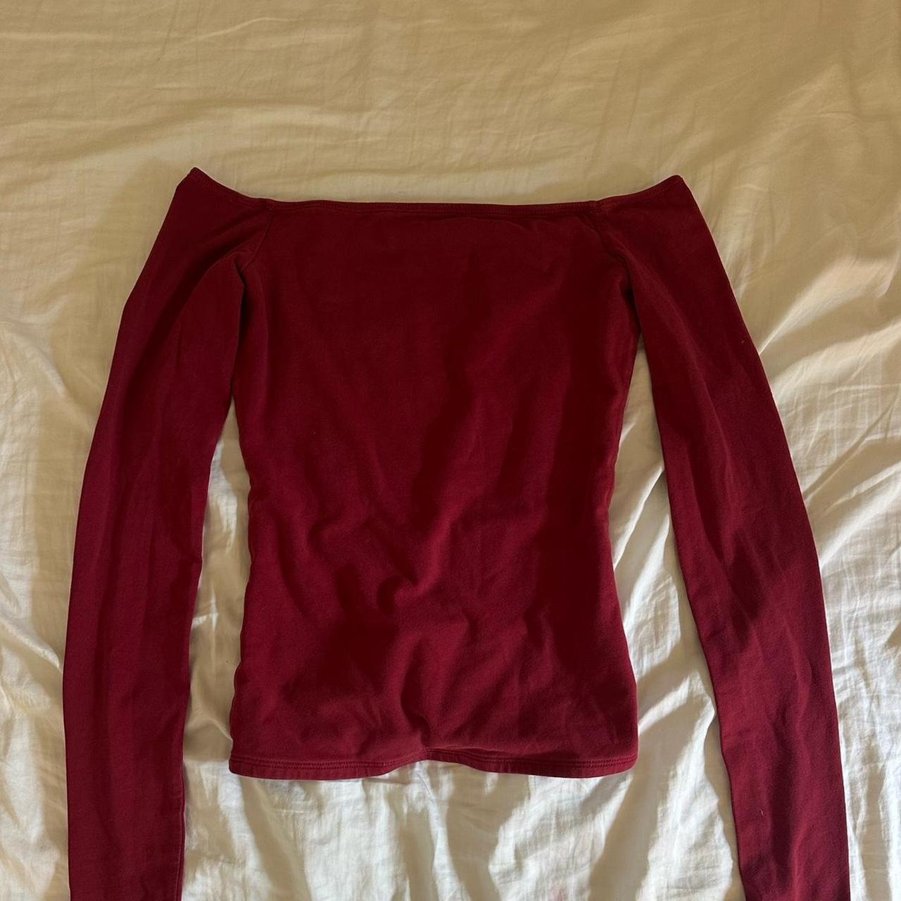 Garage Burgundy off shoulder top #offshoulder size XXS | Depop