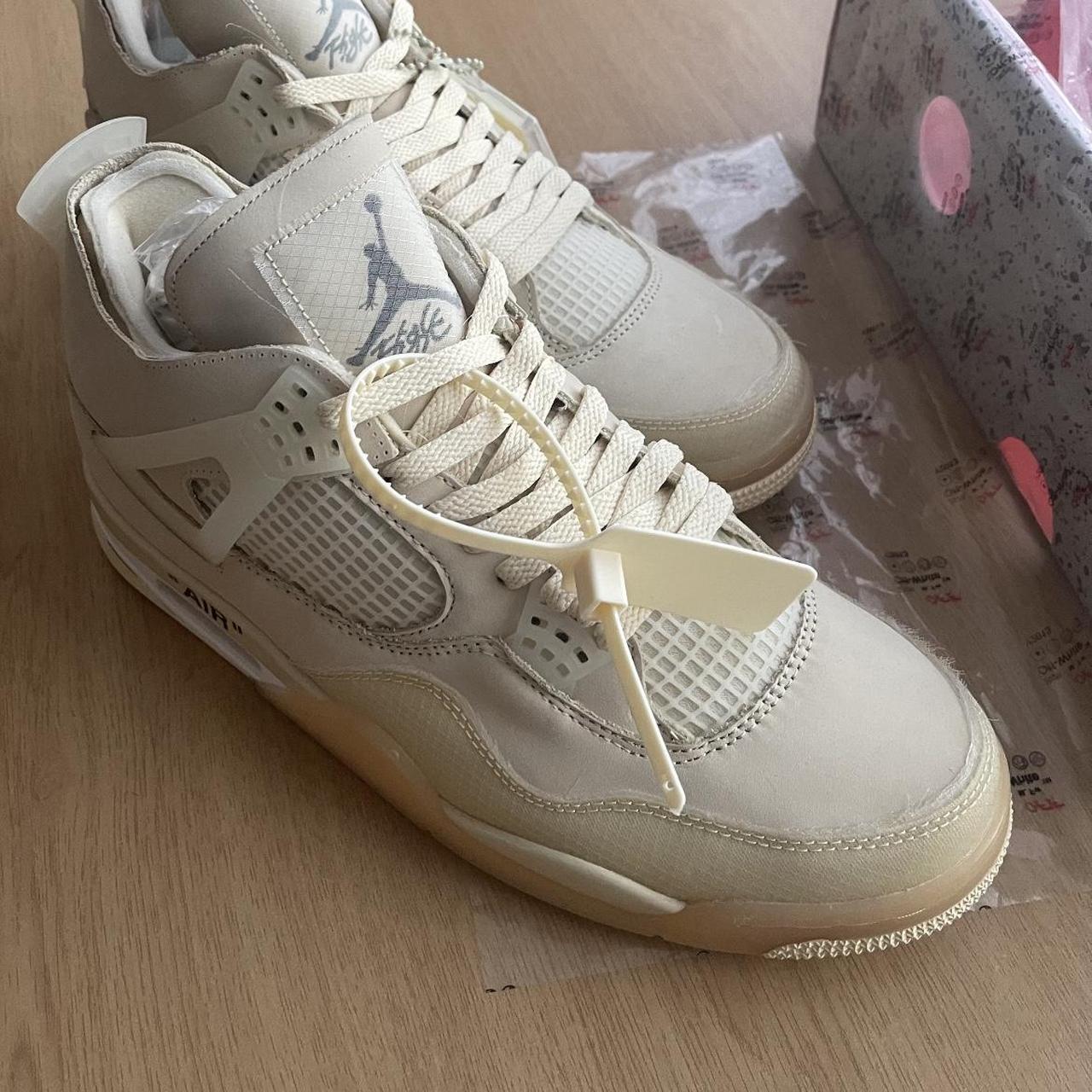 Jordan off white 4s with box and 3 laces Mens size... - Depop