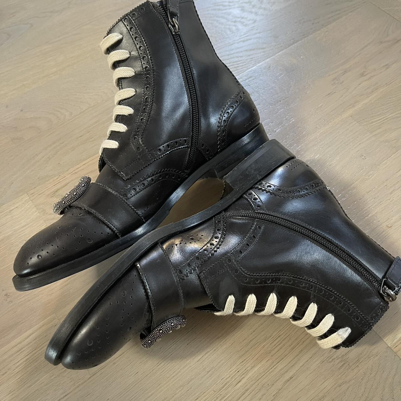 GUCCI Queercore Lace-up Brogue Boots buckle SHOES... - Depop