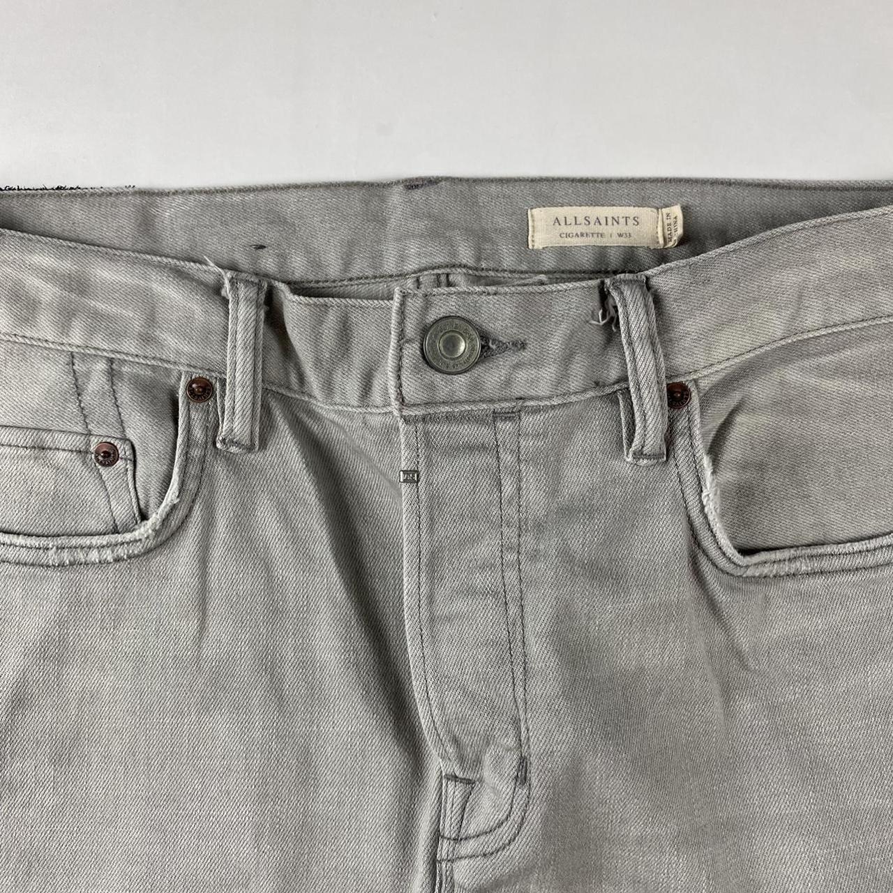 All Saints Skinny Grey Cigarette Jeans Size: 33W x... - Depop