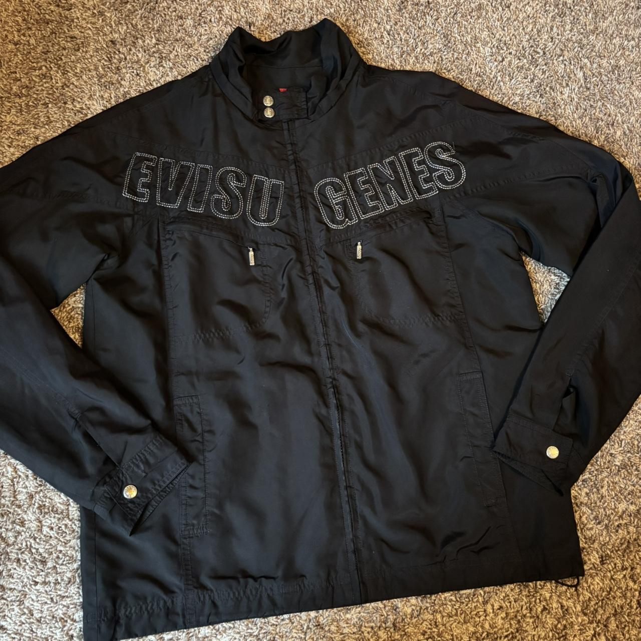 evisu logo stitched label jacket in size L.... | Depop