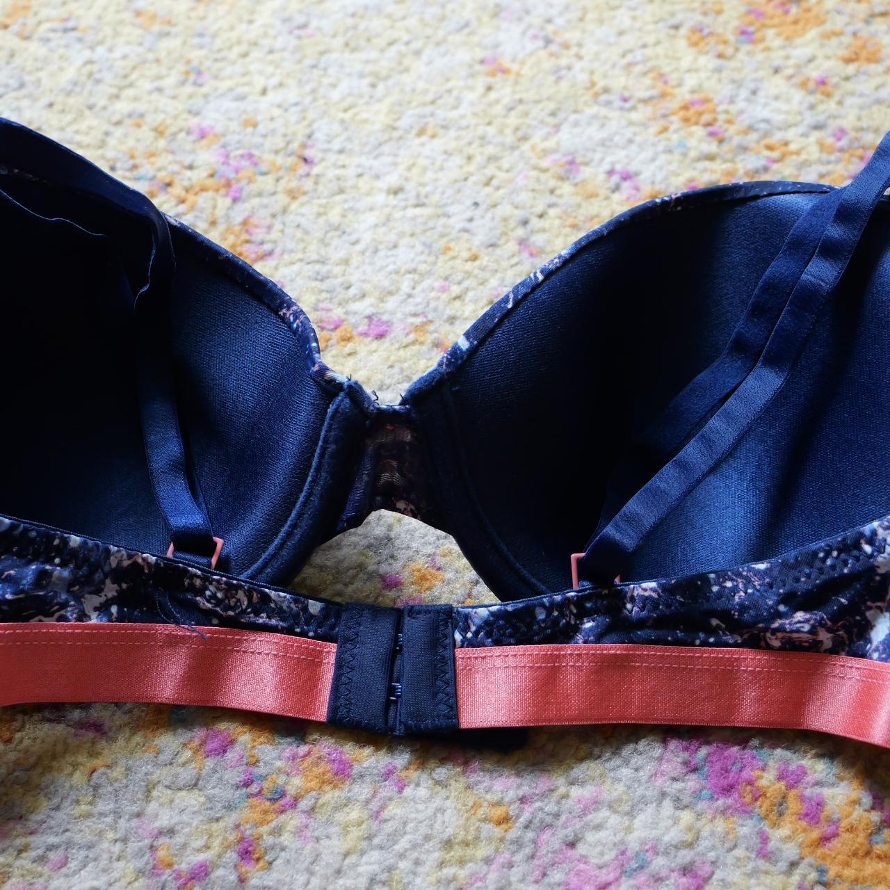 Primark Underwired Blue and orange Bra Made from a... - Depop