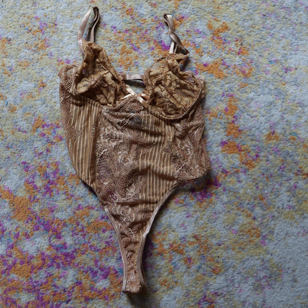 I saw it first Brown Lace Bodysuit... - Depop