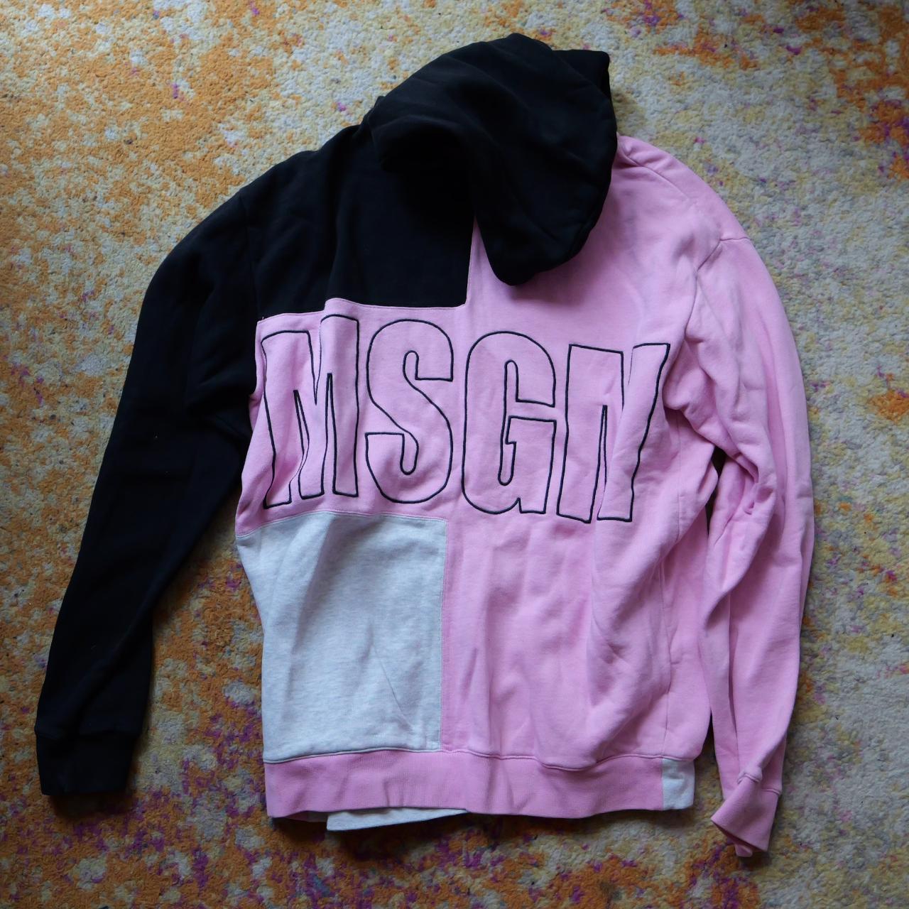 MSGM Pink and Black Pull over Hoodies Soft interior... - Depop
