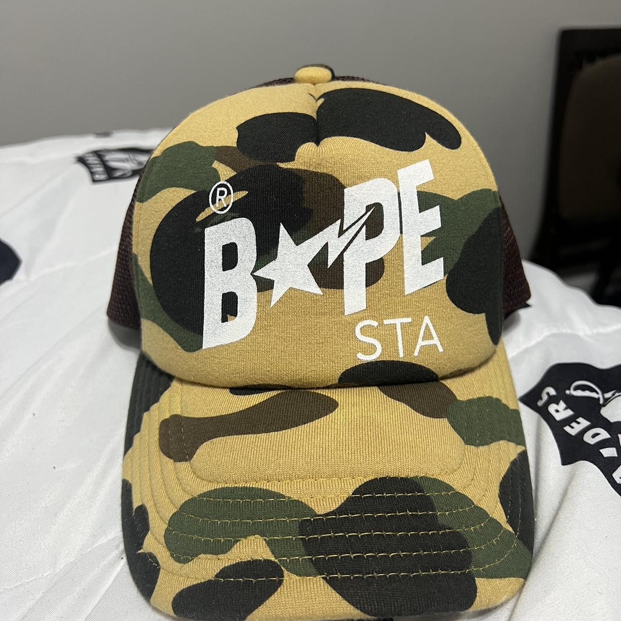 Bape Og camo trucker hat 100% authentic 8.5/10... - Depop