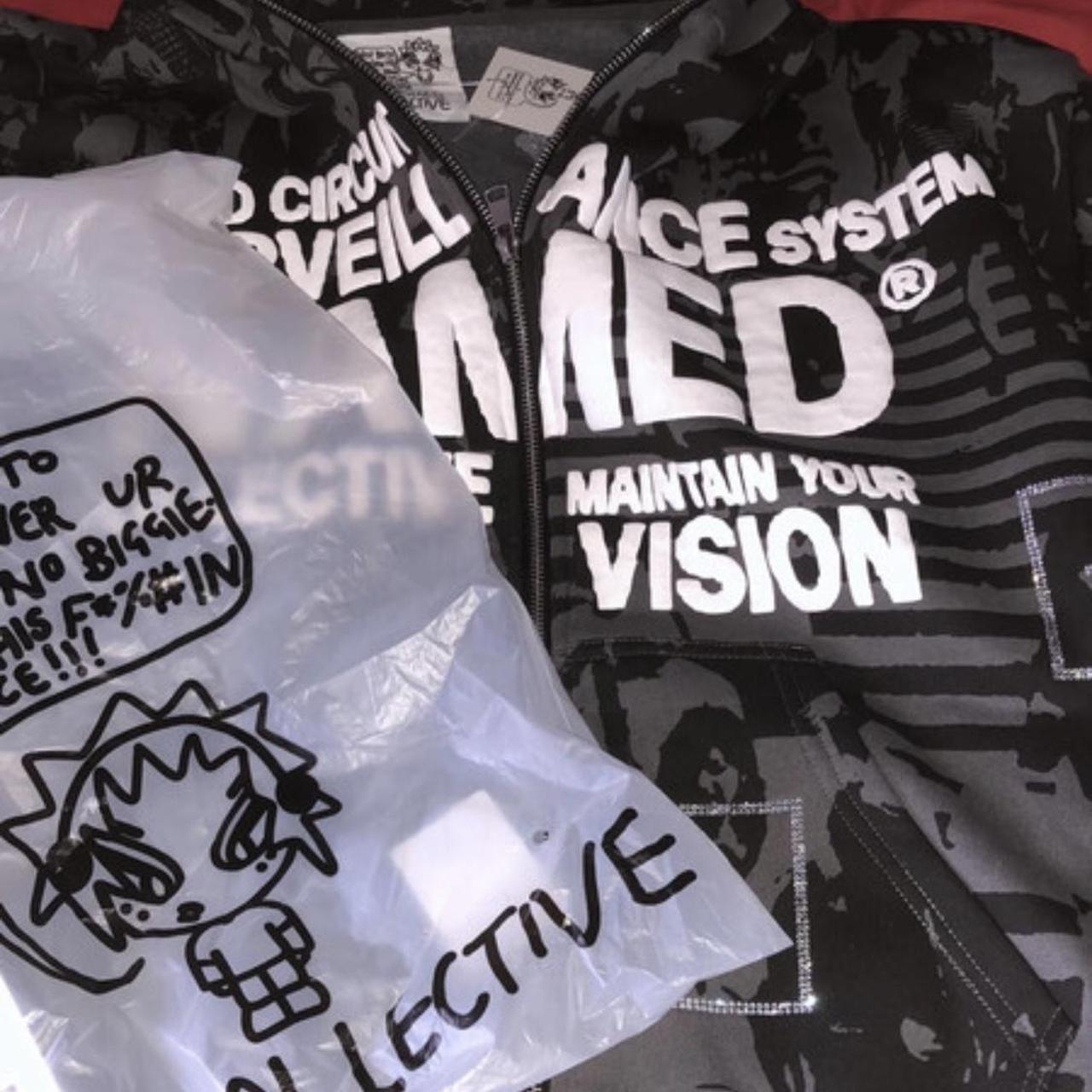 Named Collective Women's Black and White Jacket | Depop