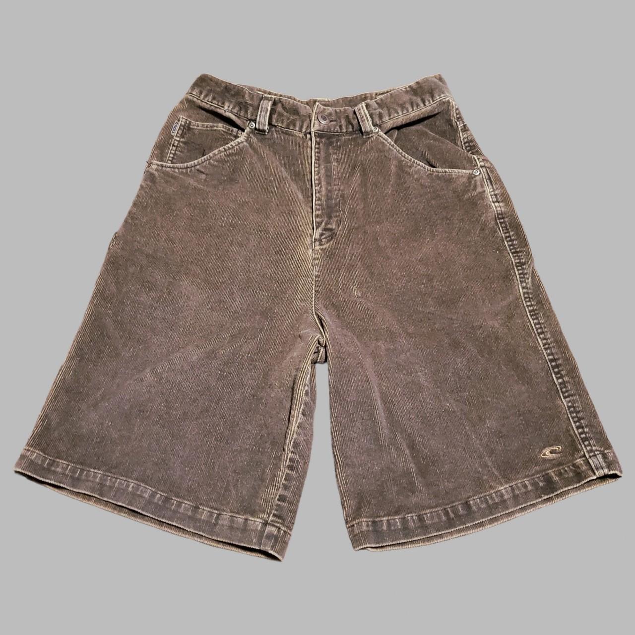 Cybery2k grunge brown jorts Brown faded corduroy... - Depop