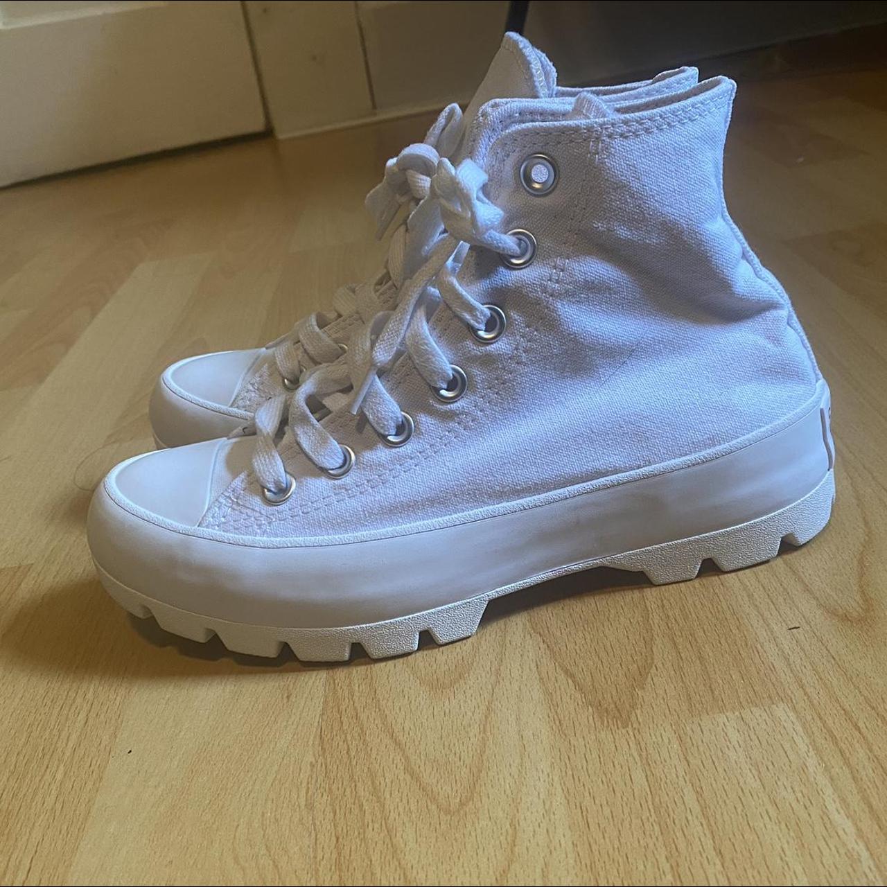 White Platform Converse -worn only 2-3 times - Depop