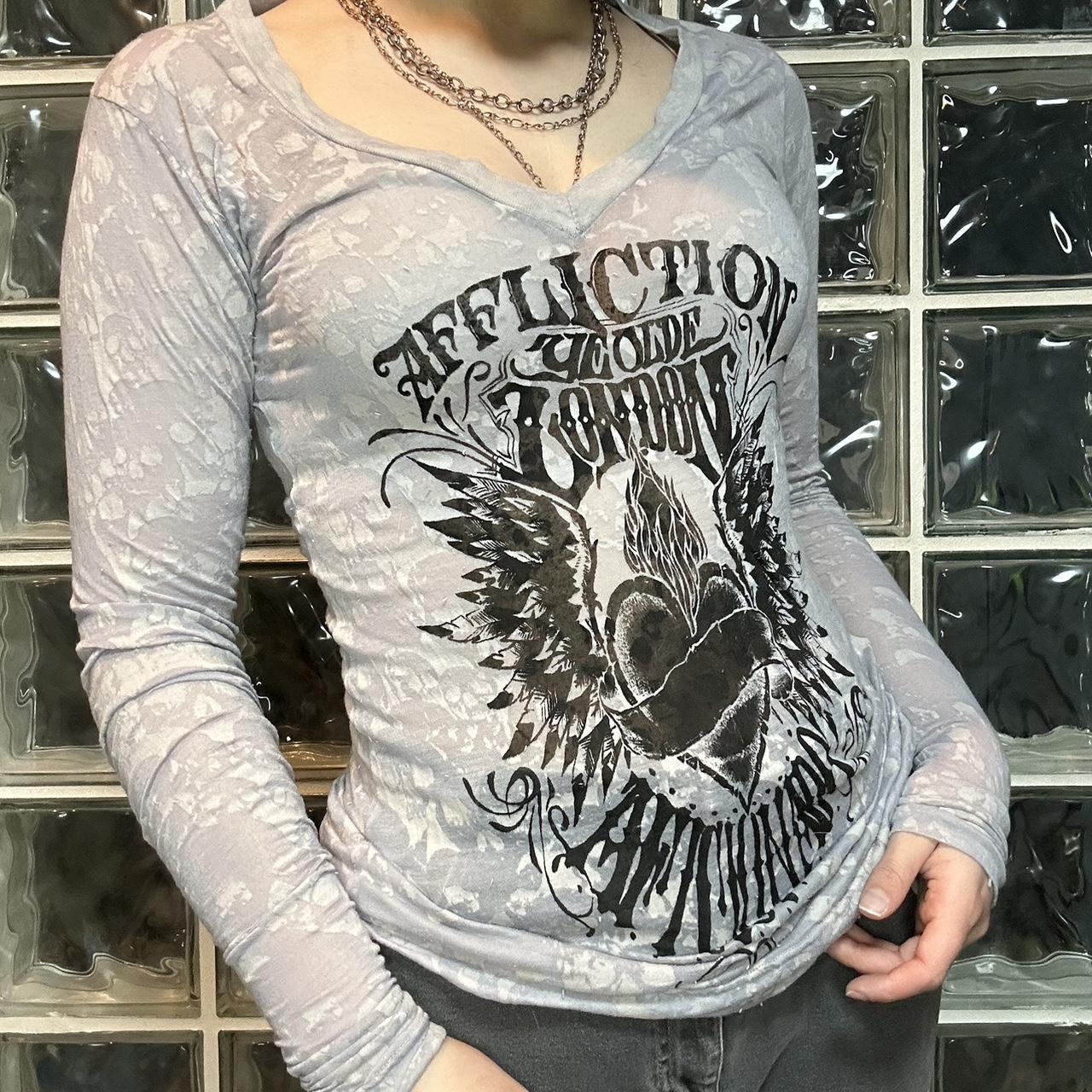 REPOP🩶See Through Affliction Longsleeve🩶 Details:... | Depop