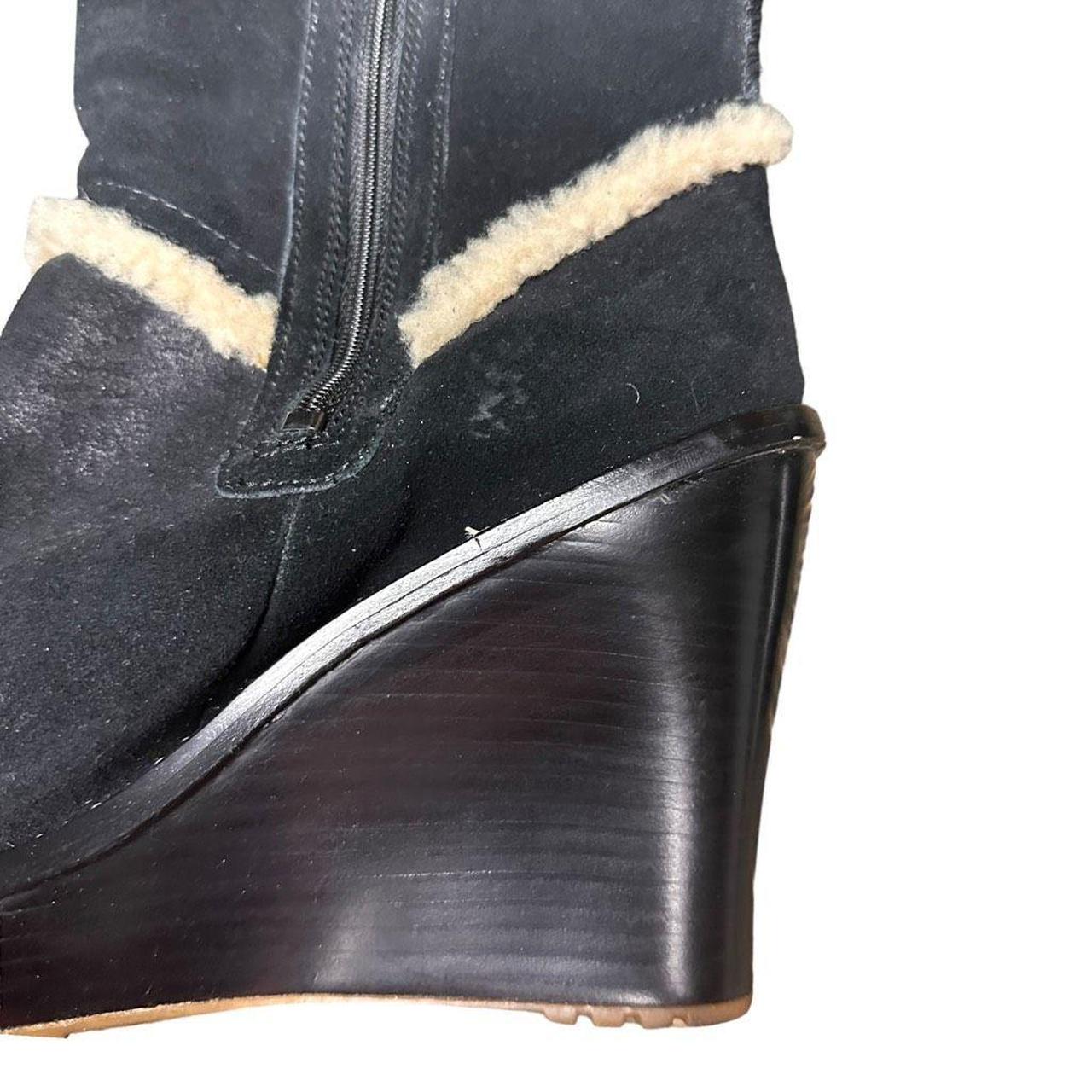 UGG Wedge Boots with Fur Trim Women’s size 8 Good... - Depop