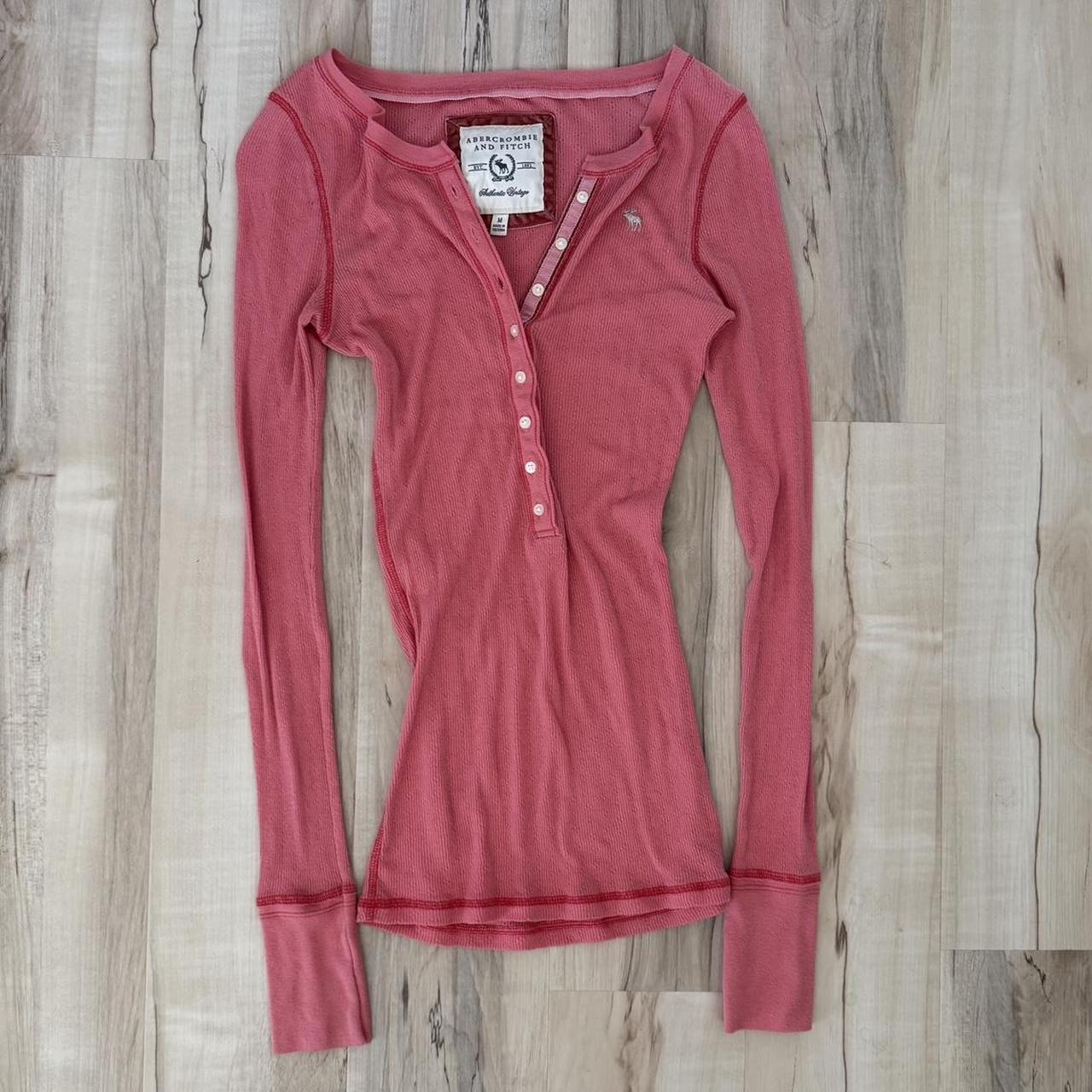 Vintage Abercrombie and Fitch Long Sleeve Henley... | Depop