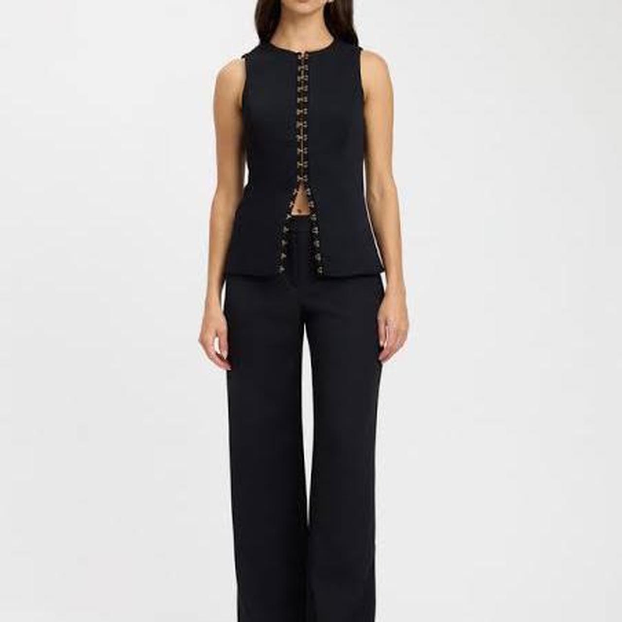 Kookia Oyster hook crew neck vest- black Size 40... | Depop