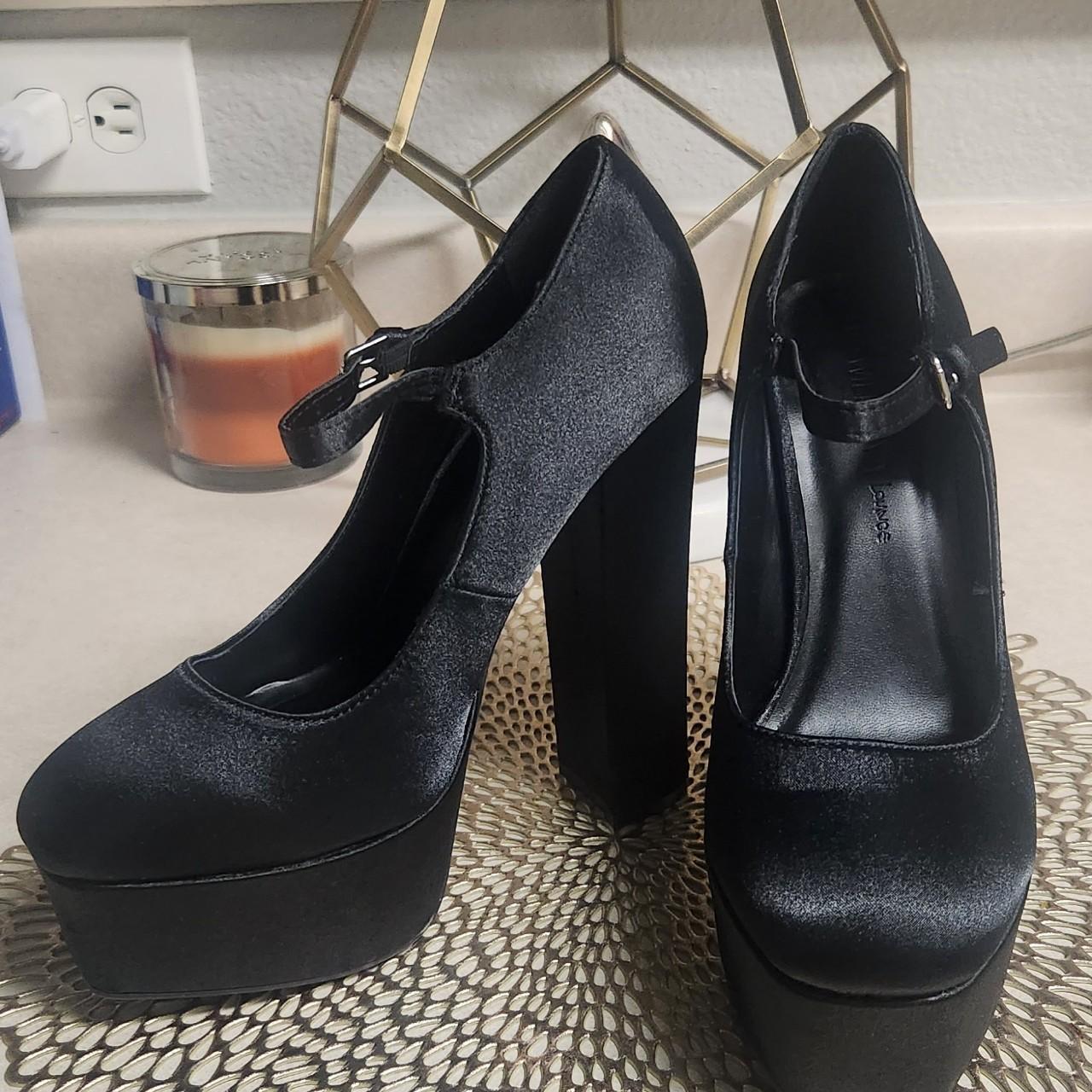 ️BALLERINA inspired ️ black satin platforms, pin... - Depop