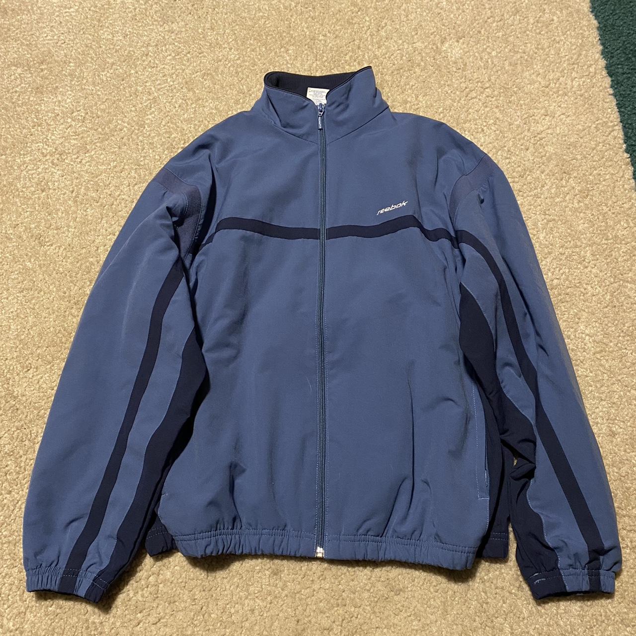 Blue Reebok jacket size L Looks brand new... - Depop