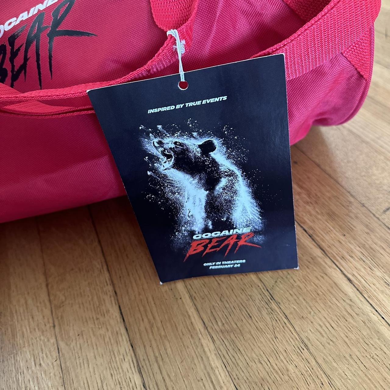 Red cocaine bear duffel bag. Detachable long... - Depop