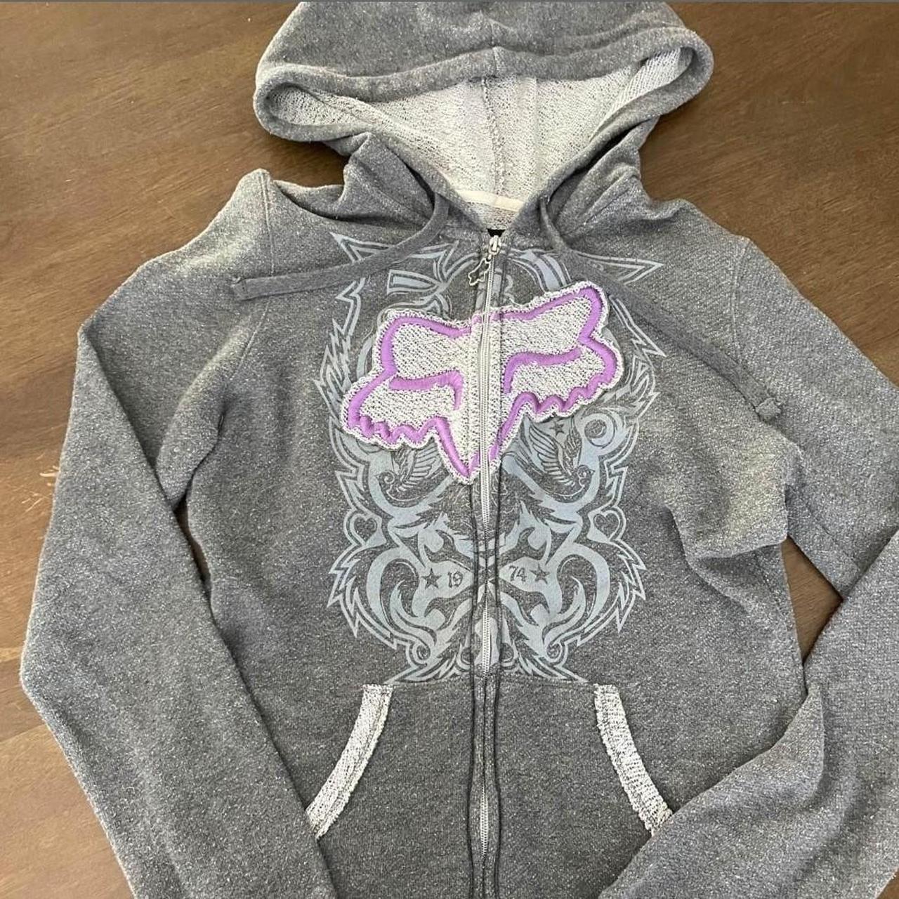 Large womens fox racing zip up hoodie good condition... - Depop