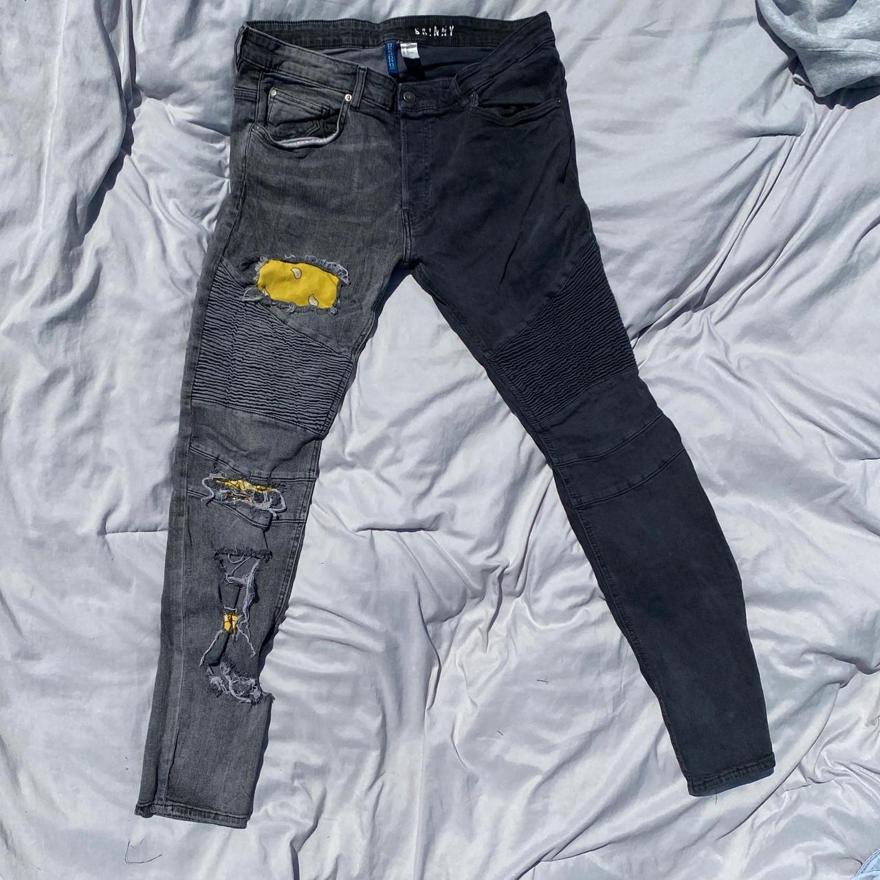 Custom denim divided pants, never worn perfect... - Depop