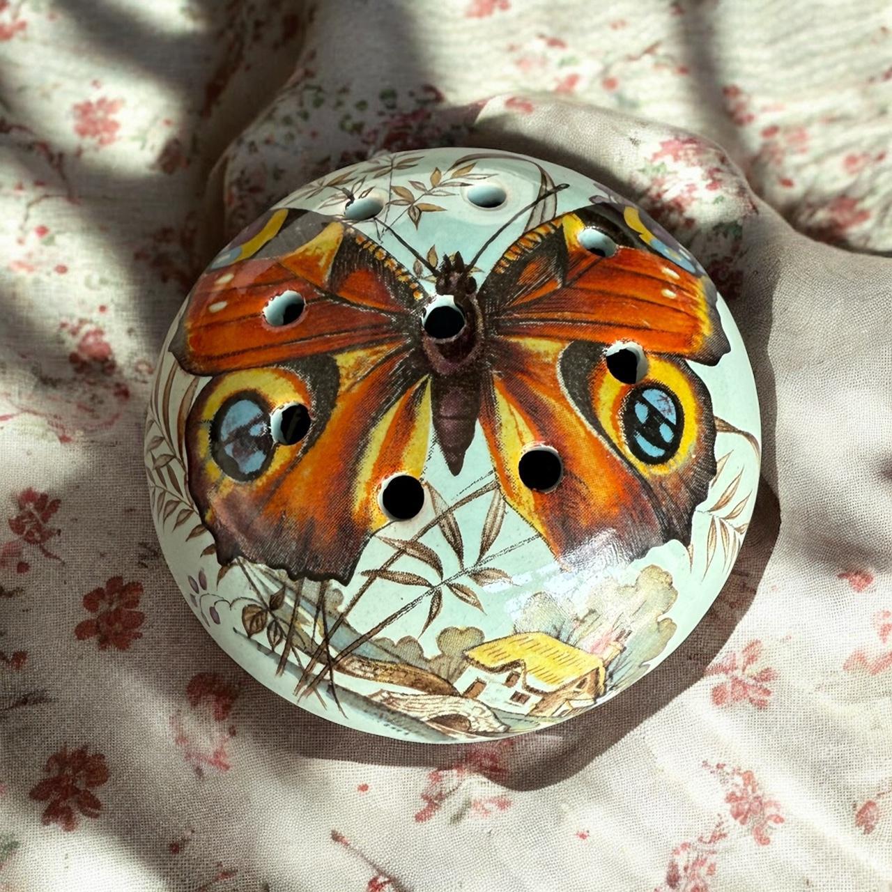 A fabulous vintage 1970s blue ceramic pomander -... | Depop