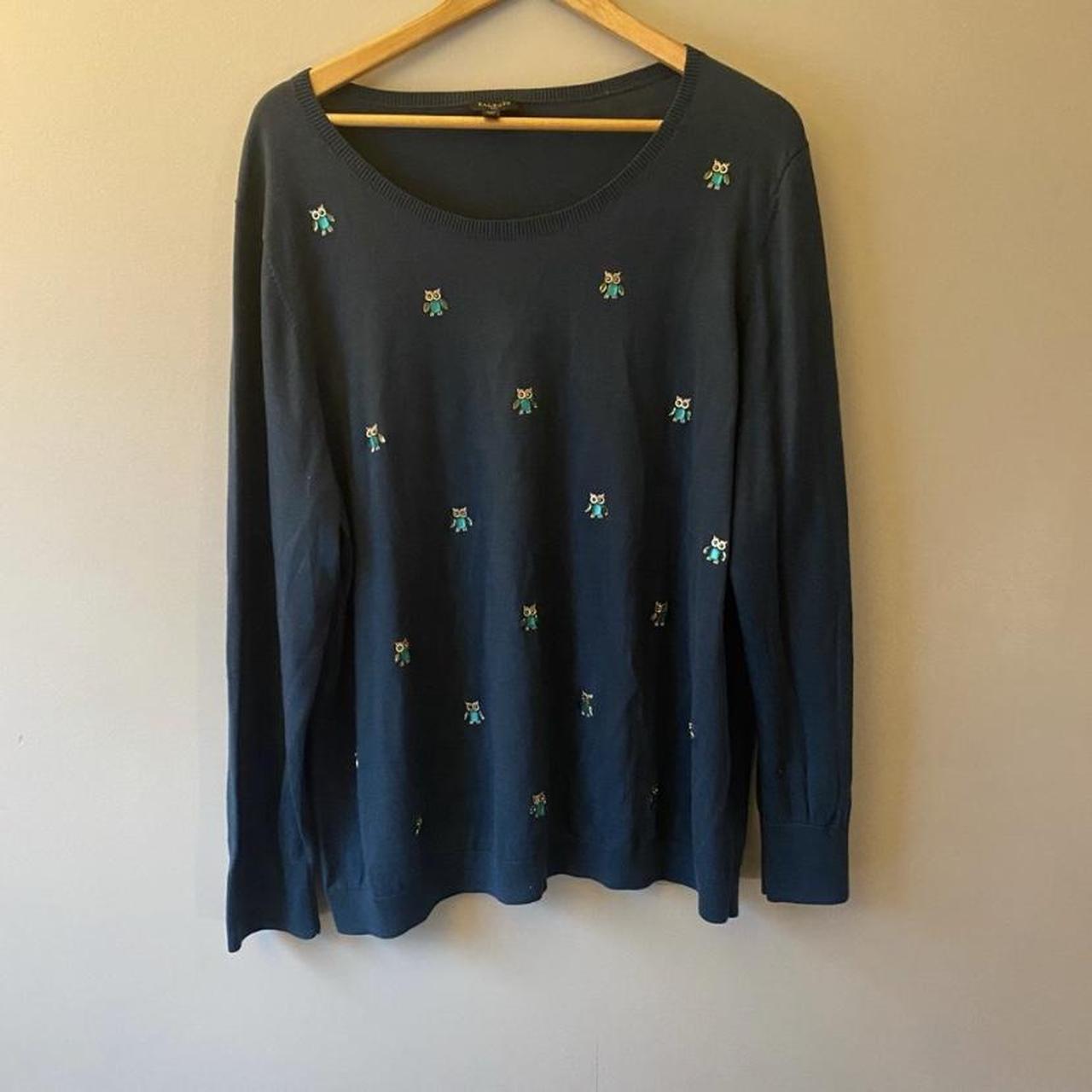 Talbots Women's Blue and Navy Jumper | Depop