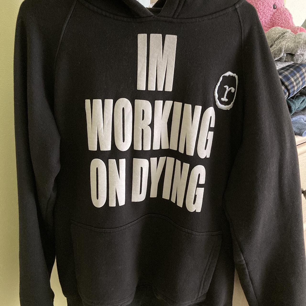 working on dying x reckless scholars hoodie L good... - Depop