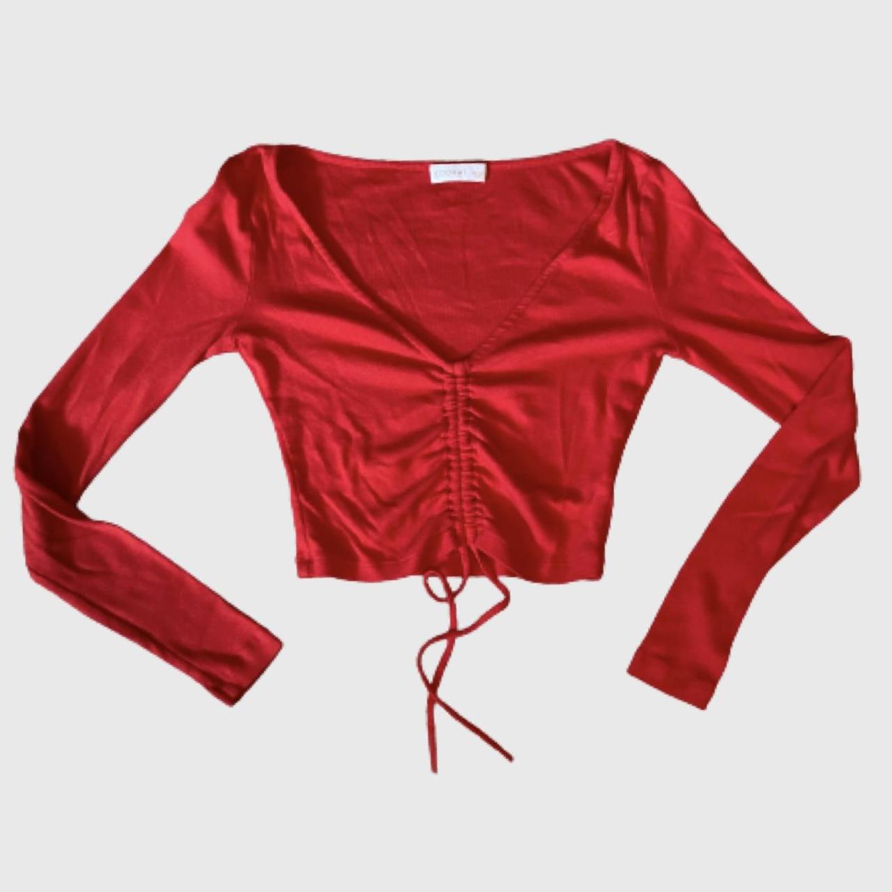 super cute tie front red top, you can adjust the... - Depop