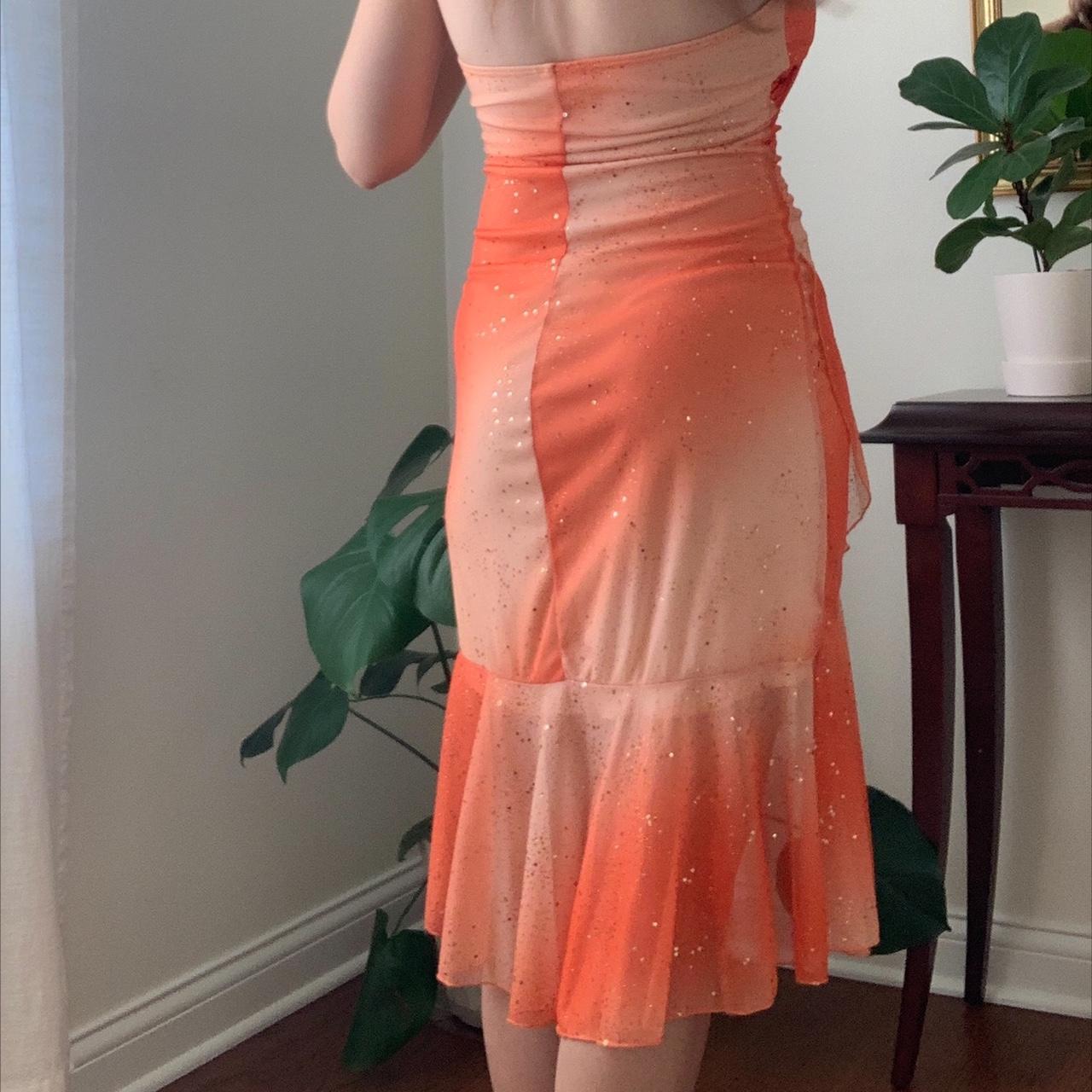 Women's Orange and Tan Dress | Depop