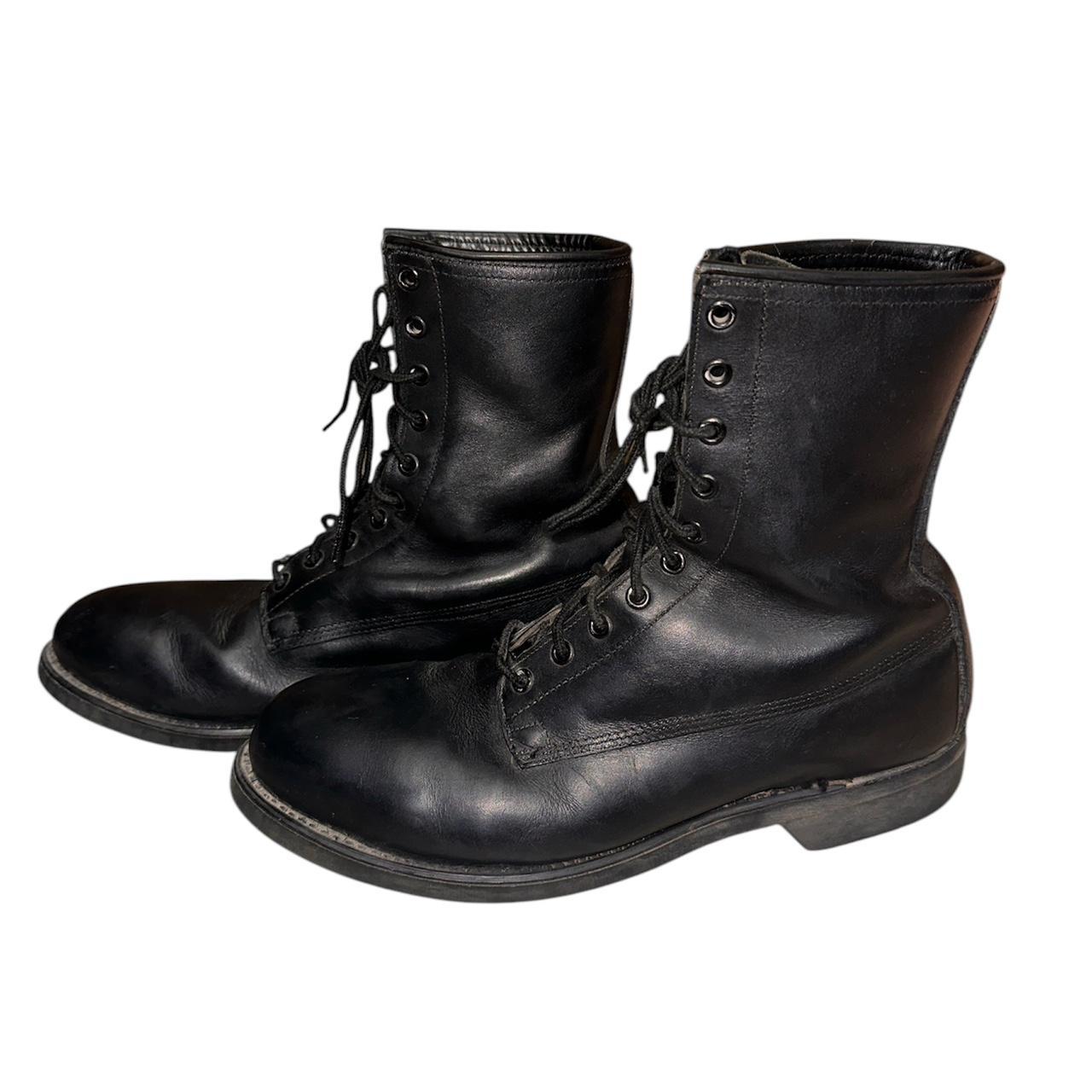 Addison Shoe Comp Biltrite Black Leather Steel Toe... | Depop