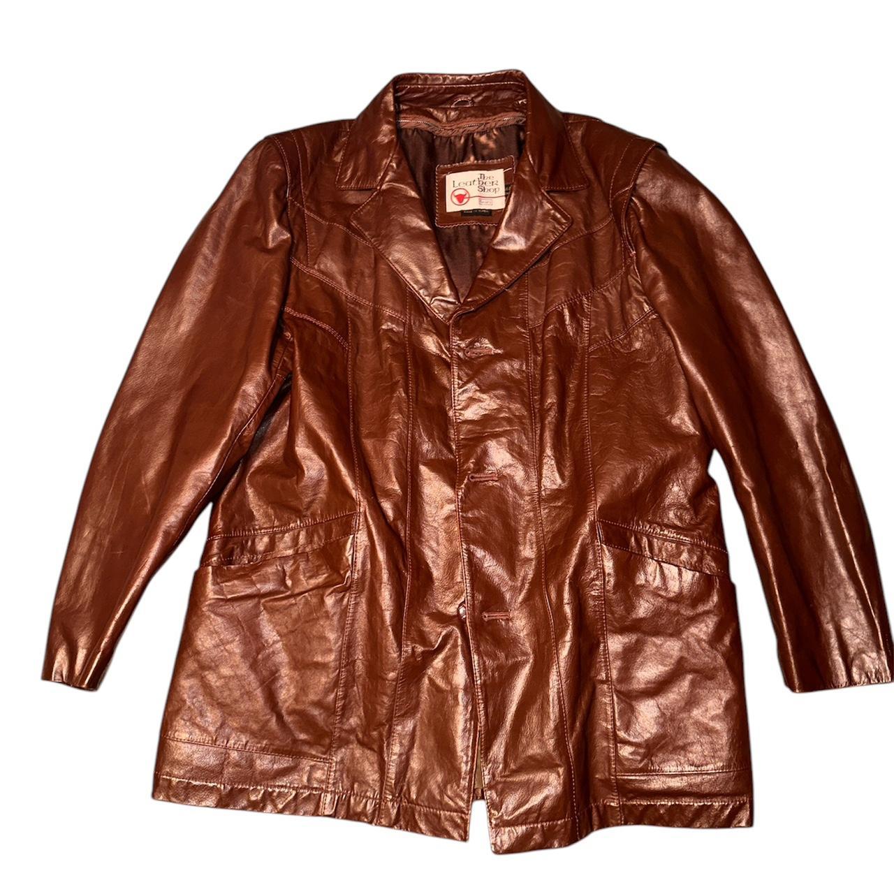 Vintage Sears Leather Shop 70s Brown Leather... | Depop