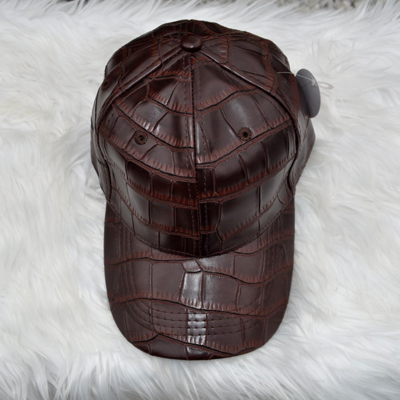 Brand new Exotic Cap Leather crocodile skin design... - Depop