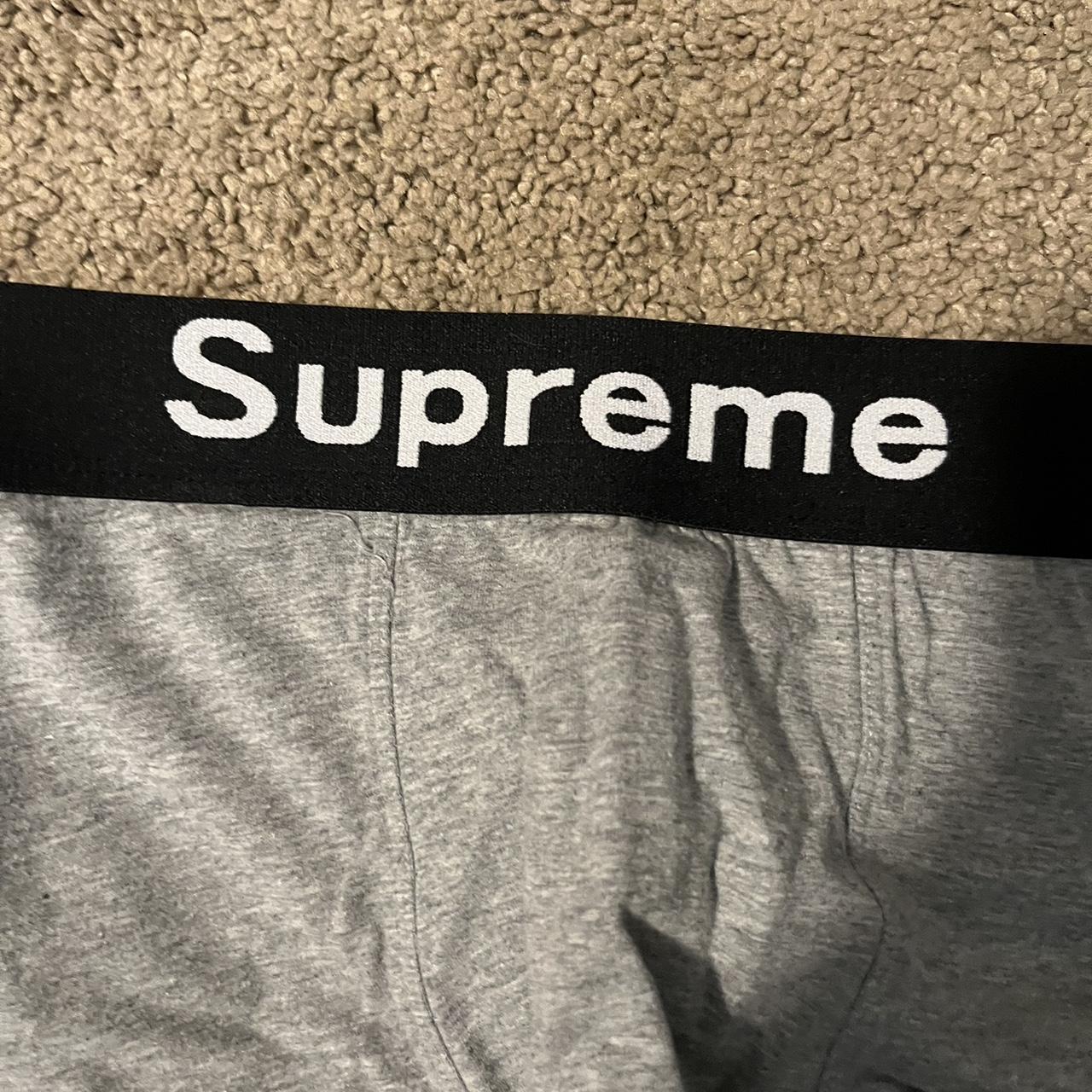 two gray supreme boxers - Depop
