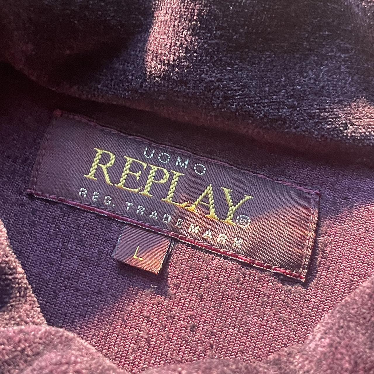 VINTAGE UOMO Replay Red Polo Soft Felt Shirt Large... - Depop