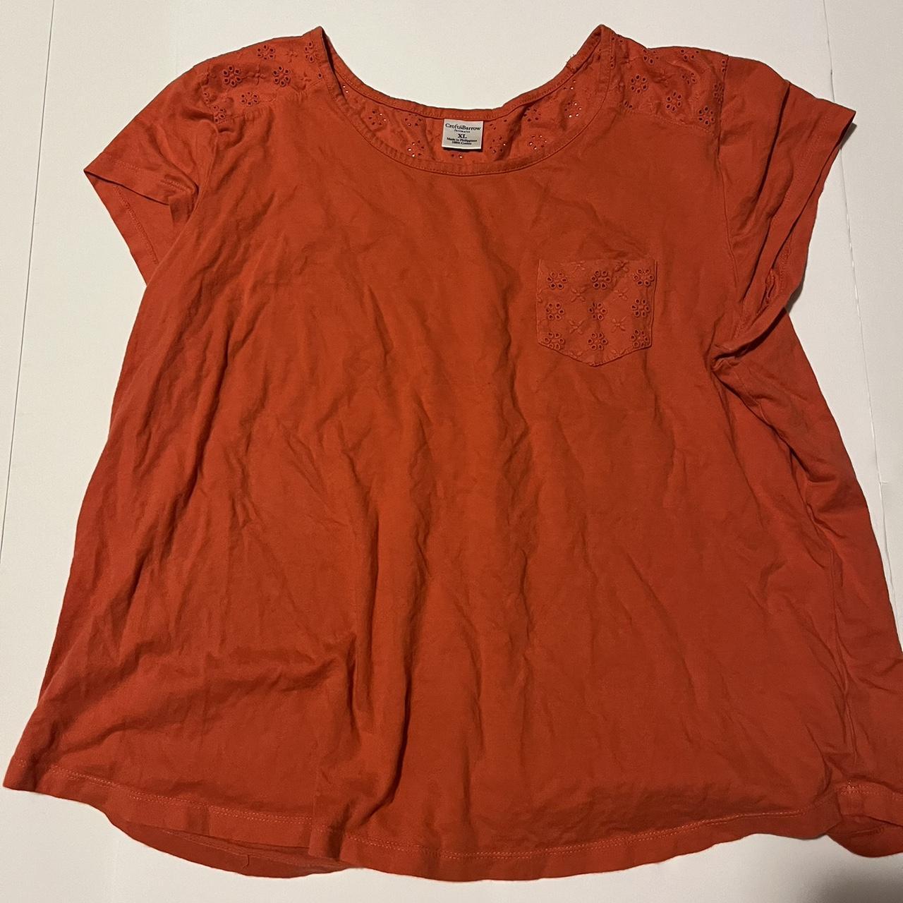 Croft & Barrow Women's Orange and Pink Shirt | Depop