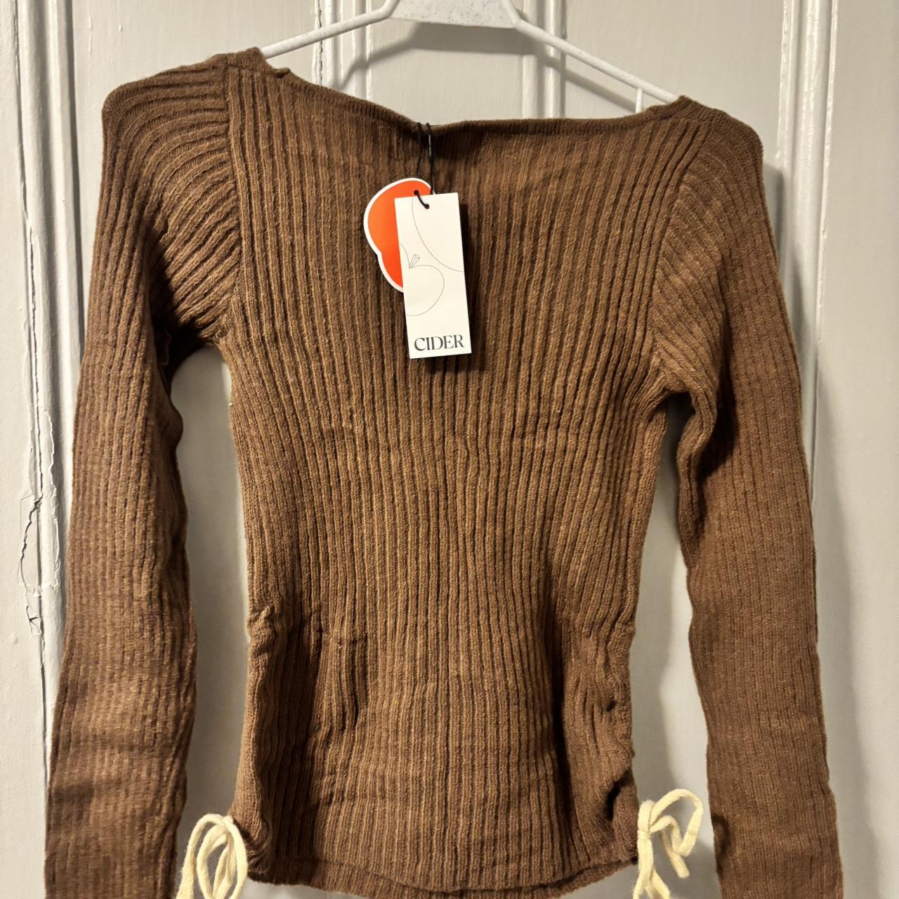 Two tone rib knit halter drawstring top #knitwear - Depop