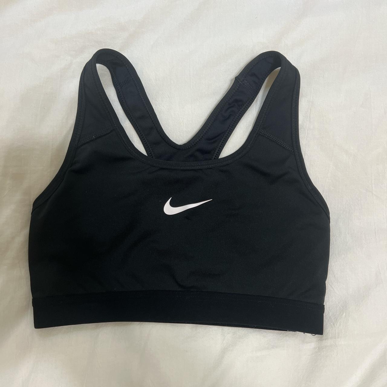 Black Nike racerback sports bra. size S. high support - Depop