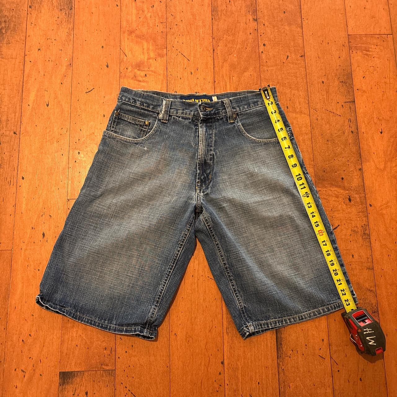 Vintage baggy evolution jorts with small flaw in the... | Depop