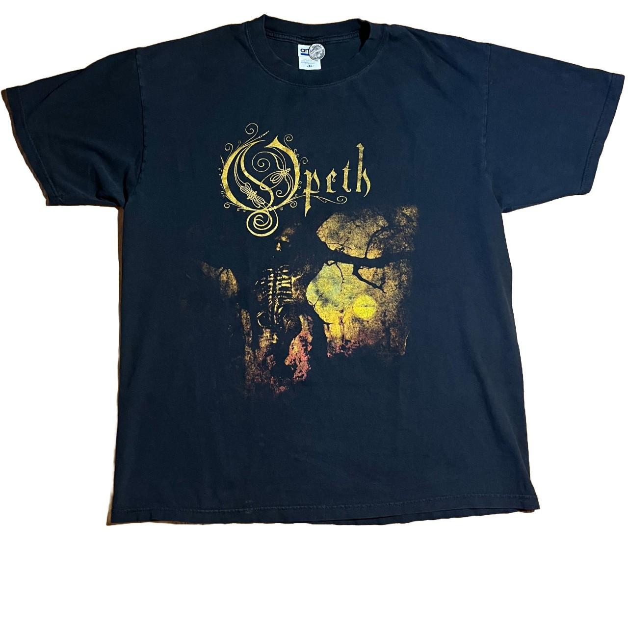 Y2K Opeth band graphic tee, skulls and wings... - Depop