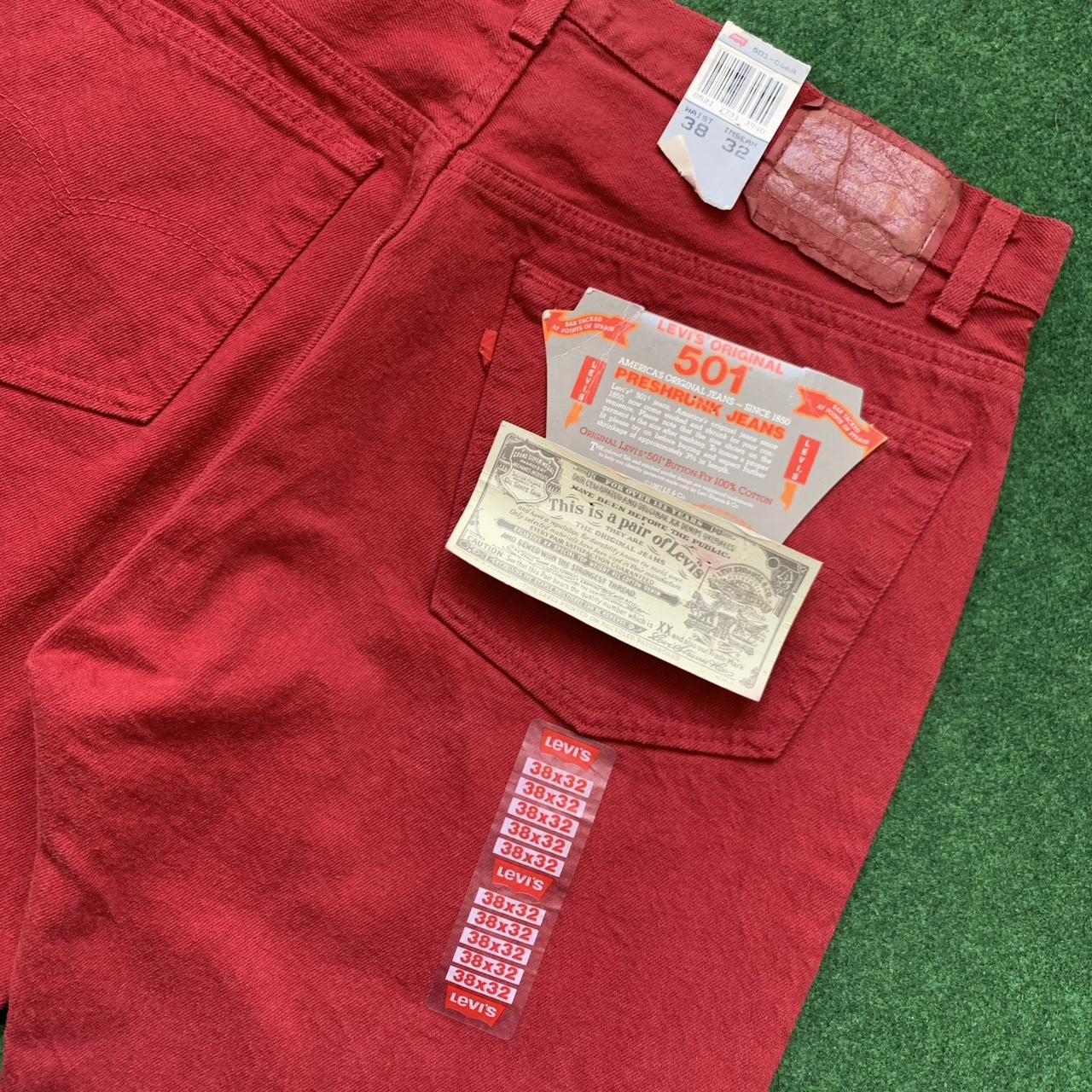 Levi’s red 501 jeans 🚀 Straight leg Button... - Depop