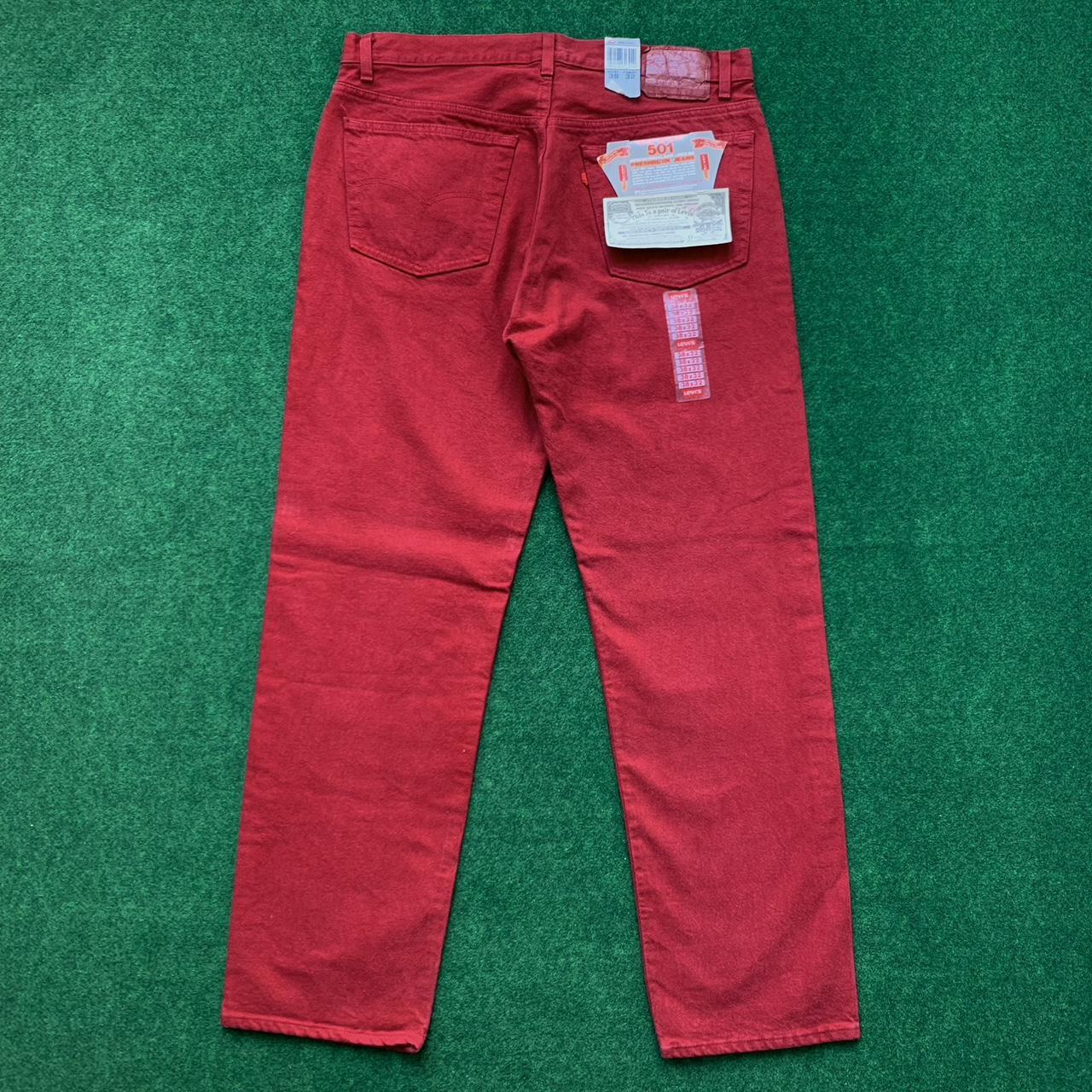 Levi’s red 501 jeans 🚀 Straight leg Button... - Depop